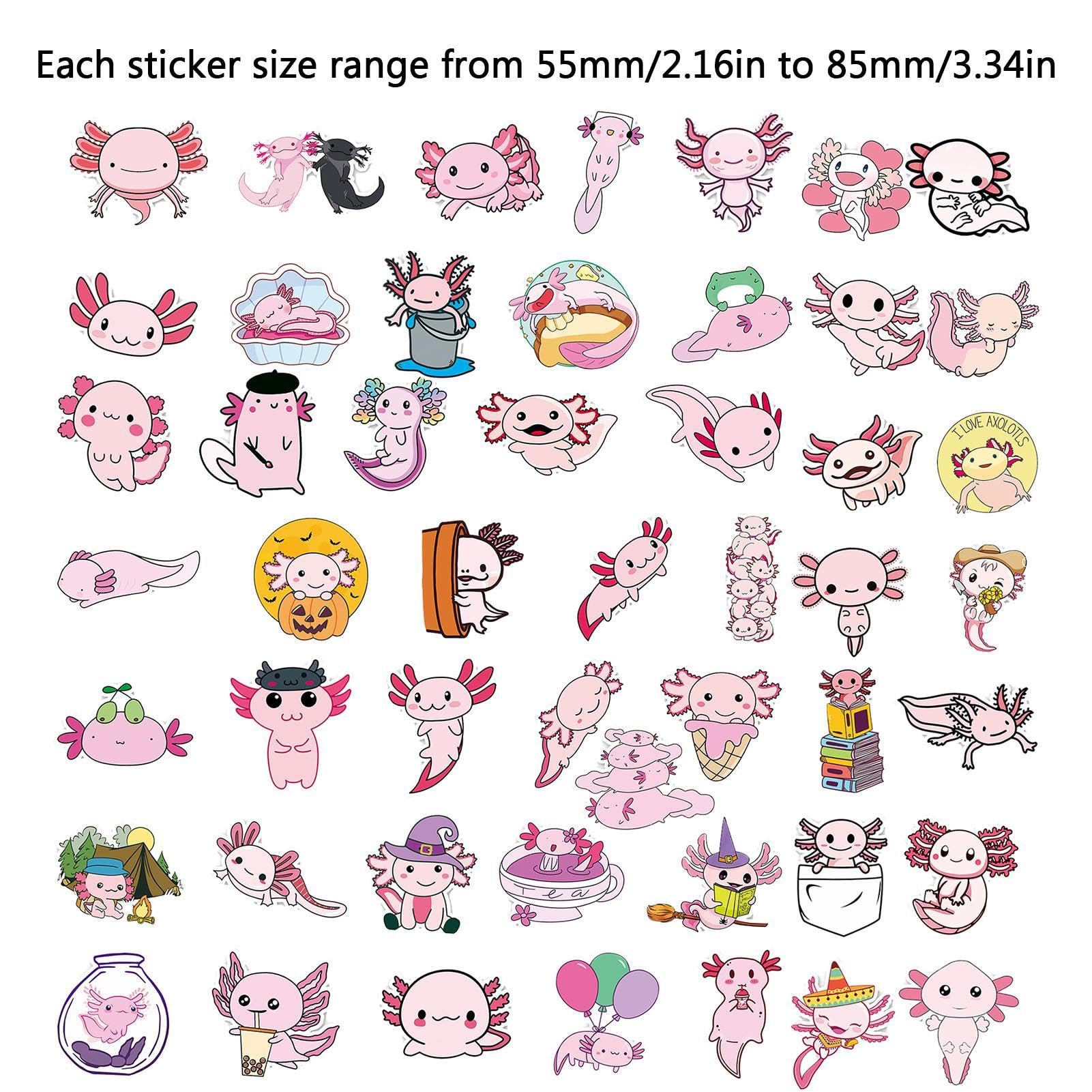 3D Cute Salamander Vinyl Sticker For Bedroom Aazon.co - Axolotl Skull ...