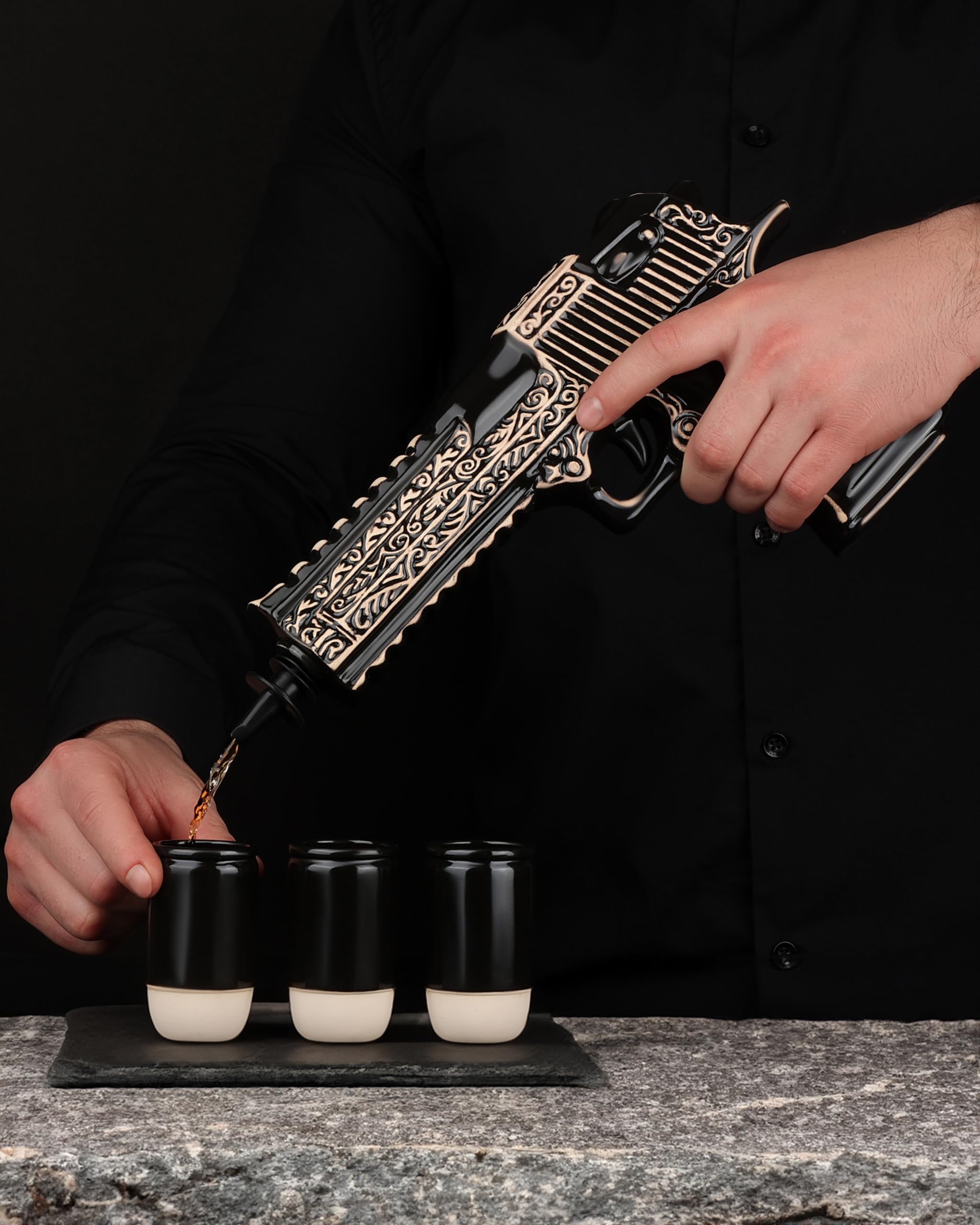 Snapklik.com : MERCURY Ceramic Tequila Pistol Bottle 500 Ml - Gun ...