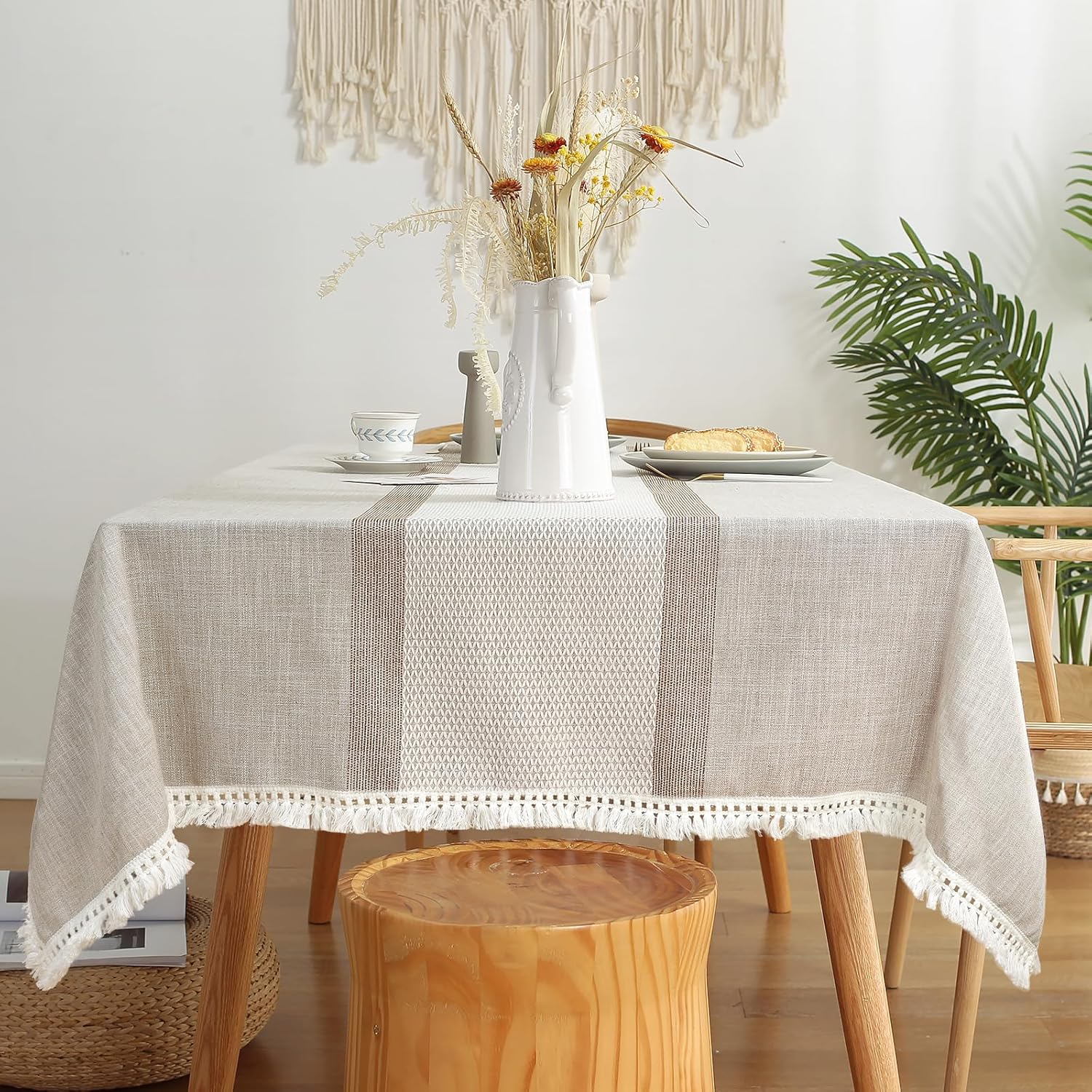 Amazon.com: OTraki Table Cloth Rectangle Table 55 x 86 inches Farmhouse ...