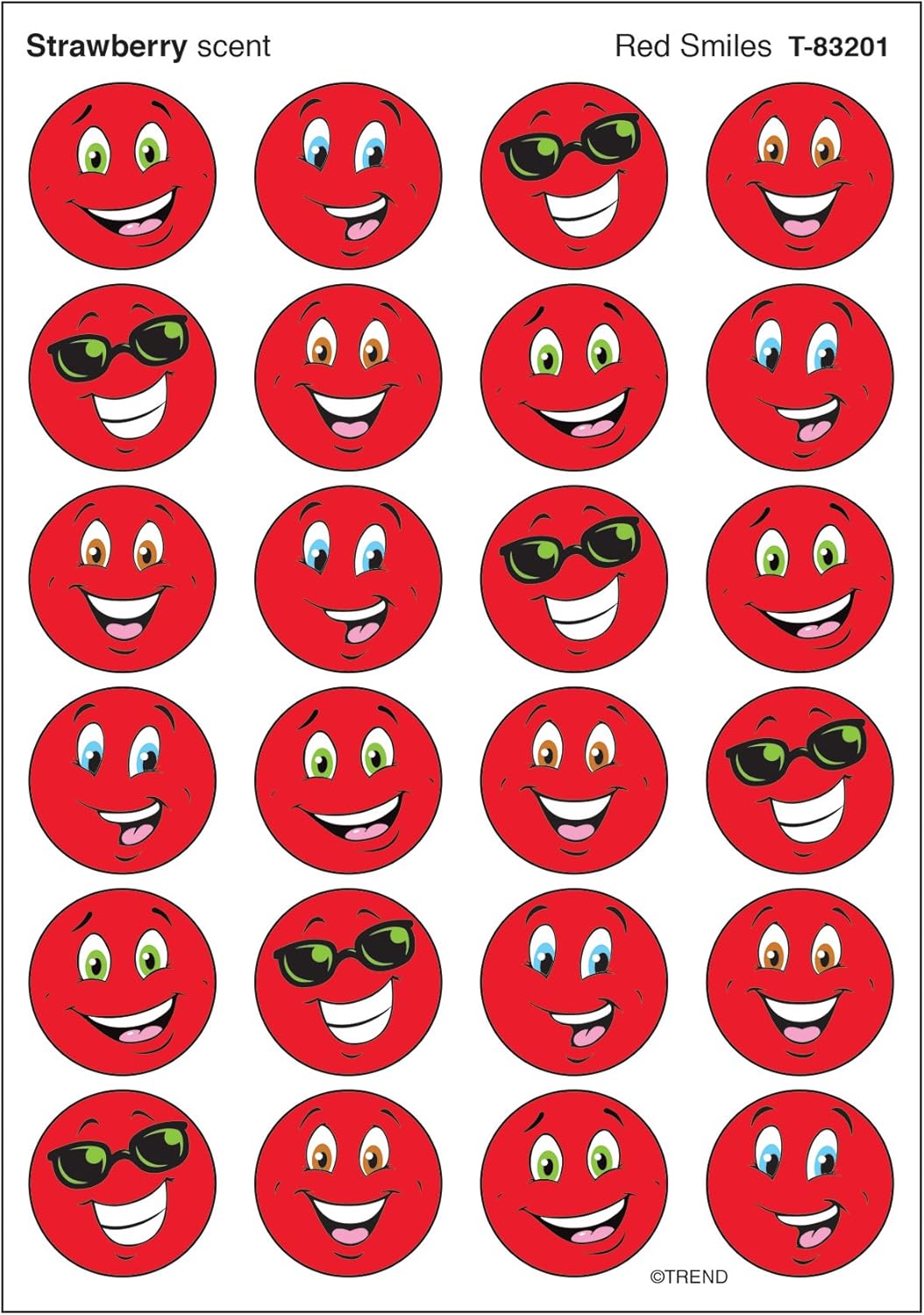 Amazon.com: Red Smiles, Strawberry scent Scratch 'n Sniff Stinky ...