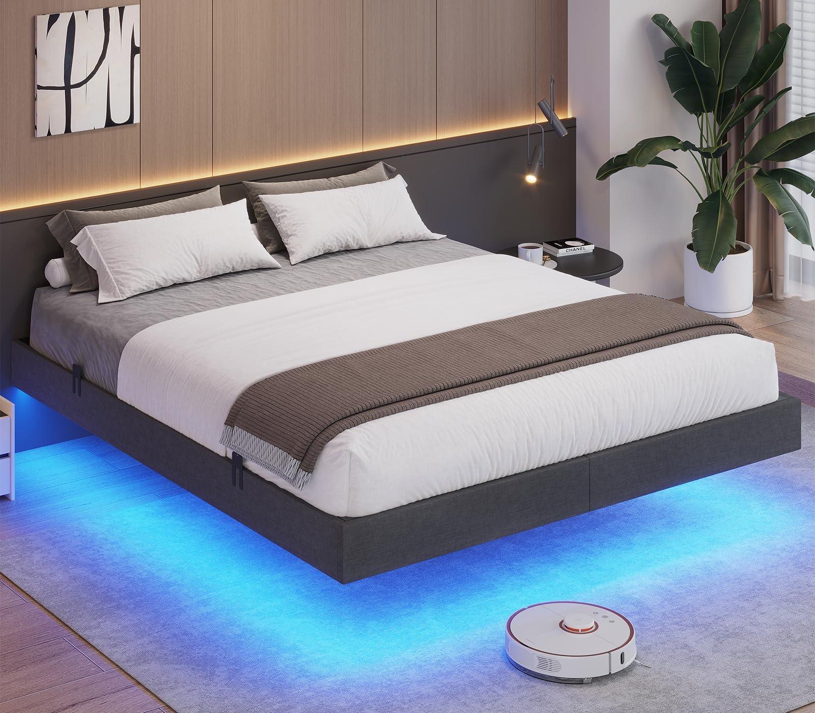 Amazon.com: BTHFST Floating Bed Frame Queen Size with LED Lights ...