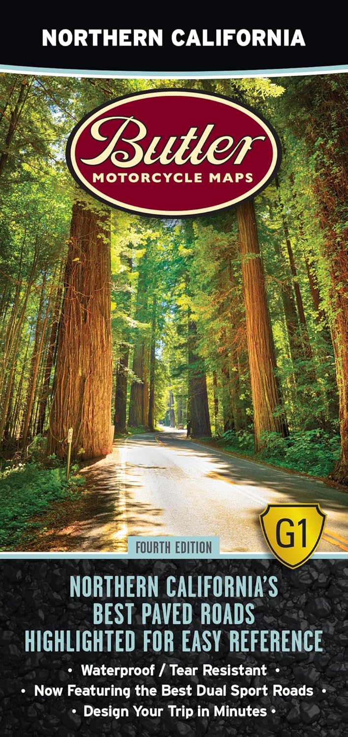 Amazon.com: Northern California G1 Motorcycle Map, Best Paved and Dirt ...