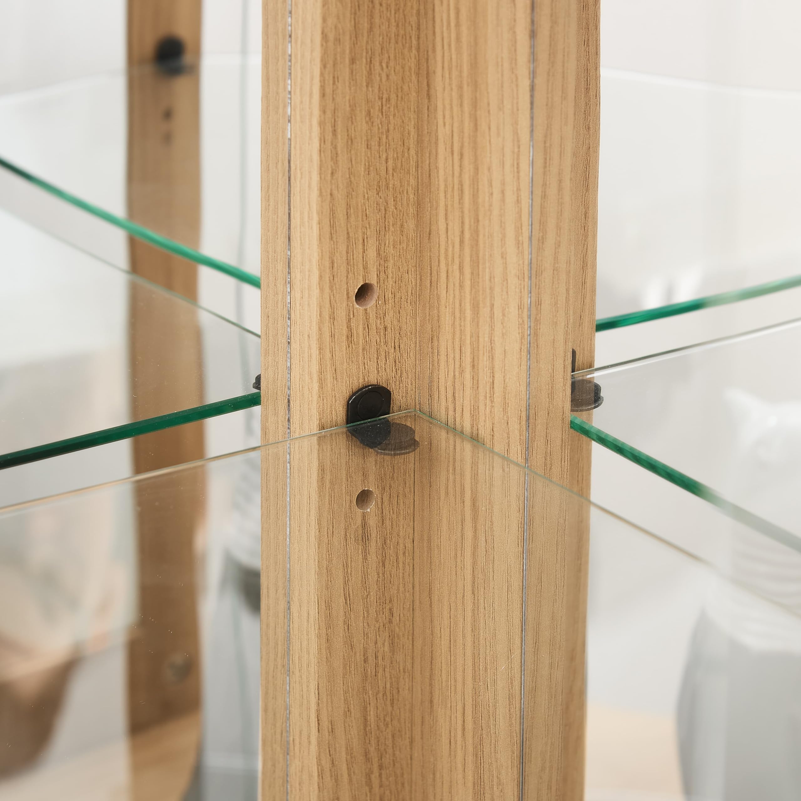 Snapklik.com : JT Corner Glass Cabinet Lighted Curio Cabinet Corner ...