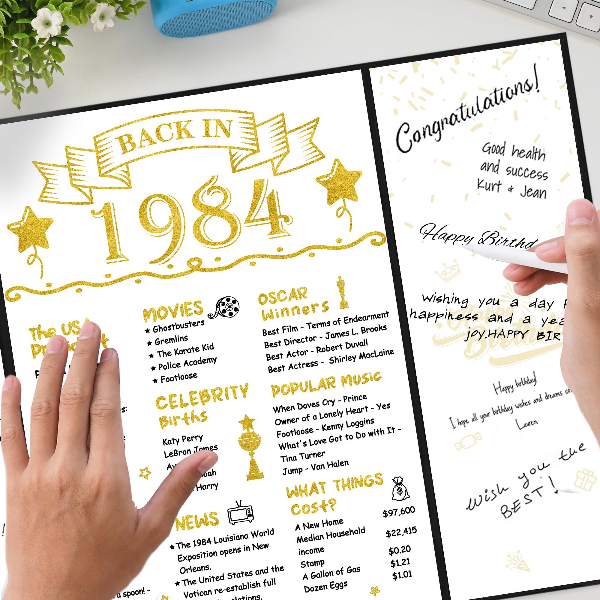 Snapklik.com : Black Gold 41st Birthday Alternative Signature Card Back ...