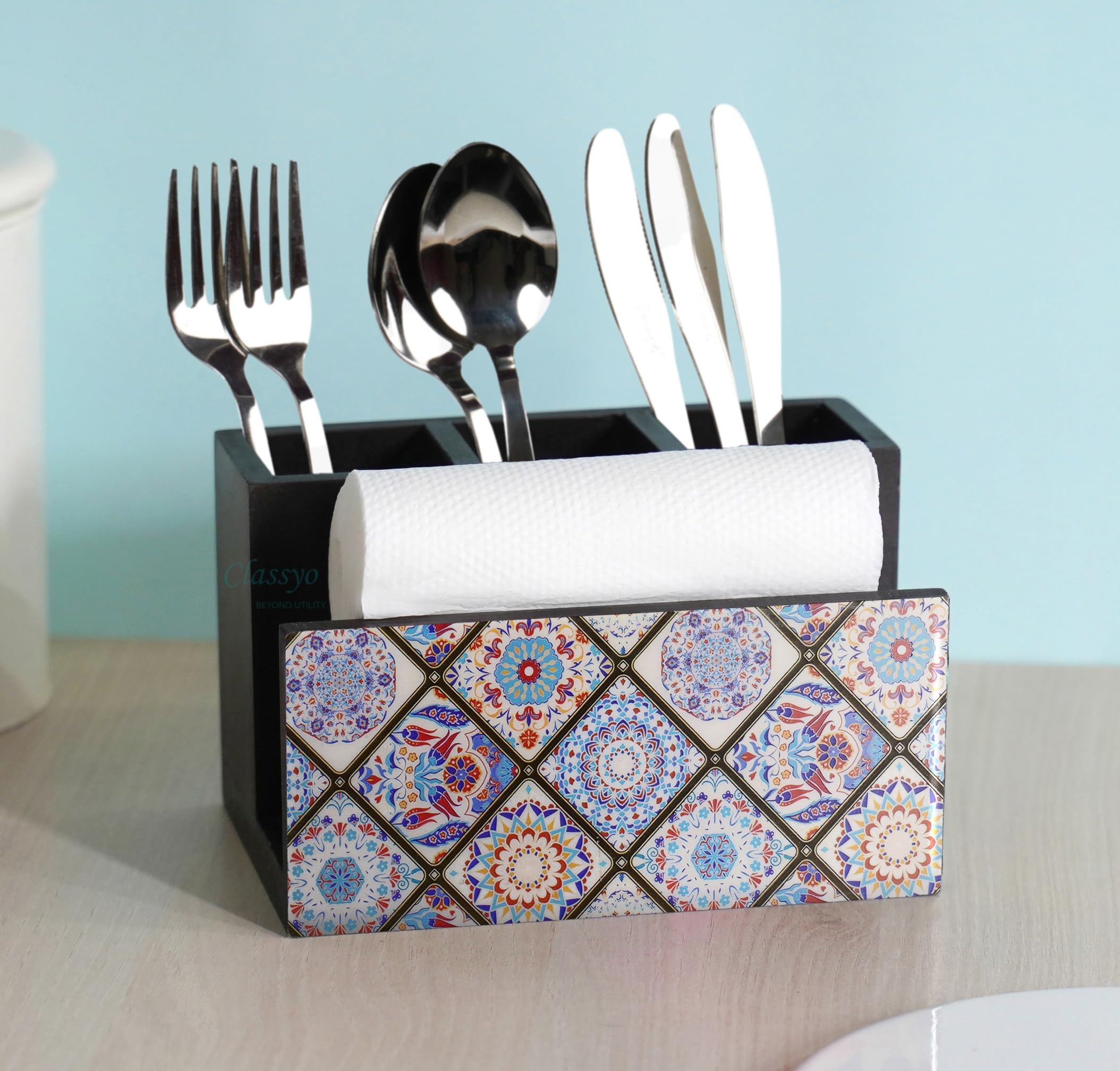 Classyo Spoon Stand for Kitchen, Tissue and Cutlery Holder for Dining ...
