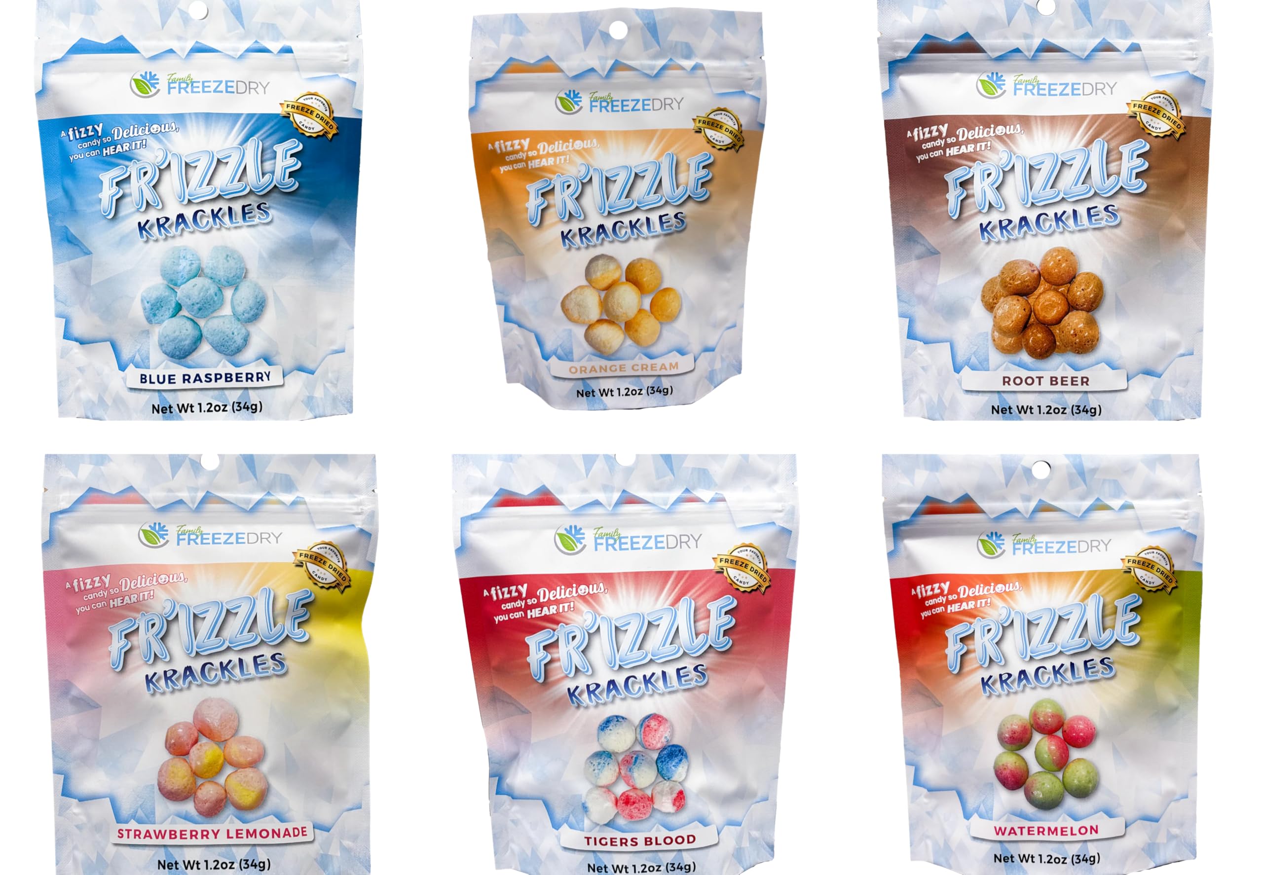 Amazon.com : Family Freeze Dry FR'IZZLE KRACKLES Freeze Dried Candy ...