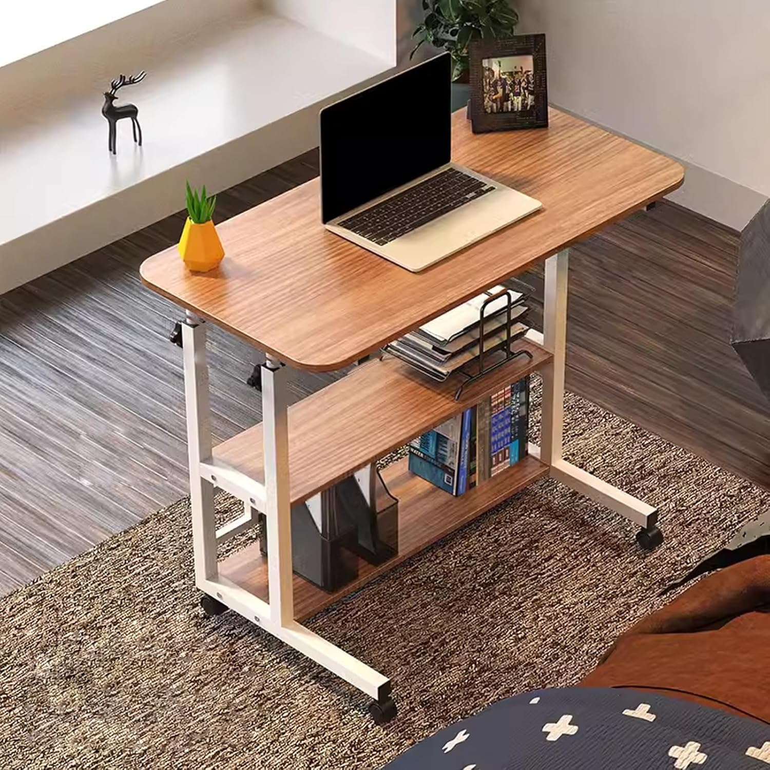 Amazon.com: Portable Desk, Adjustable Rolling Desk, Rolling Computer ...