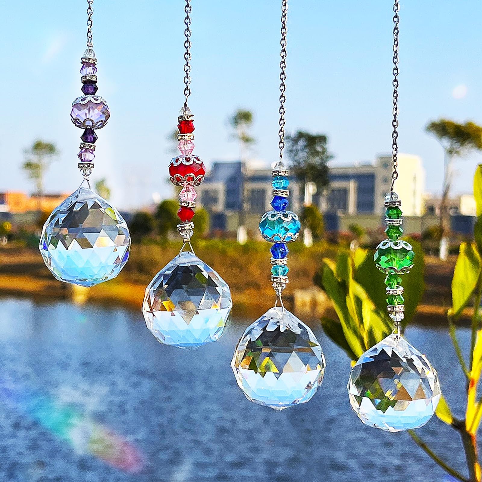 Amazon.com: 3 Pieces Crystal Sun Catchers - Angel Suncatchers for ...