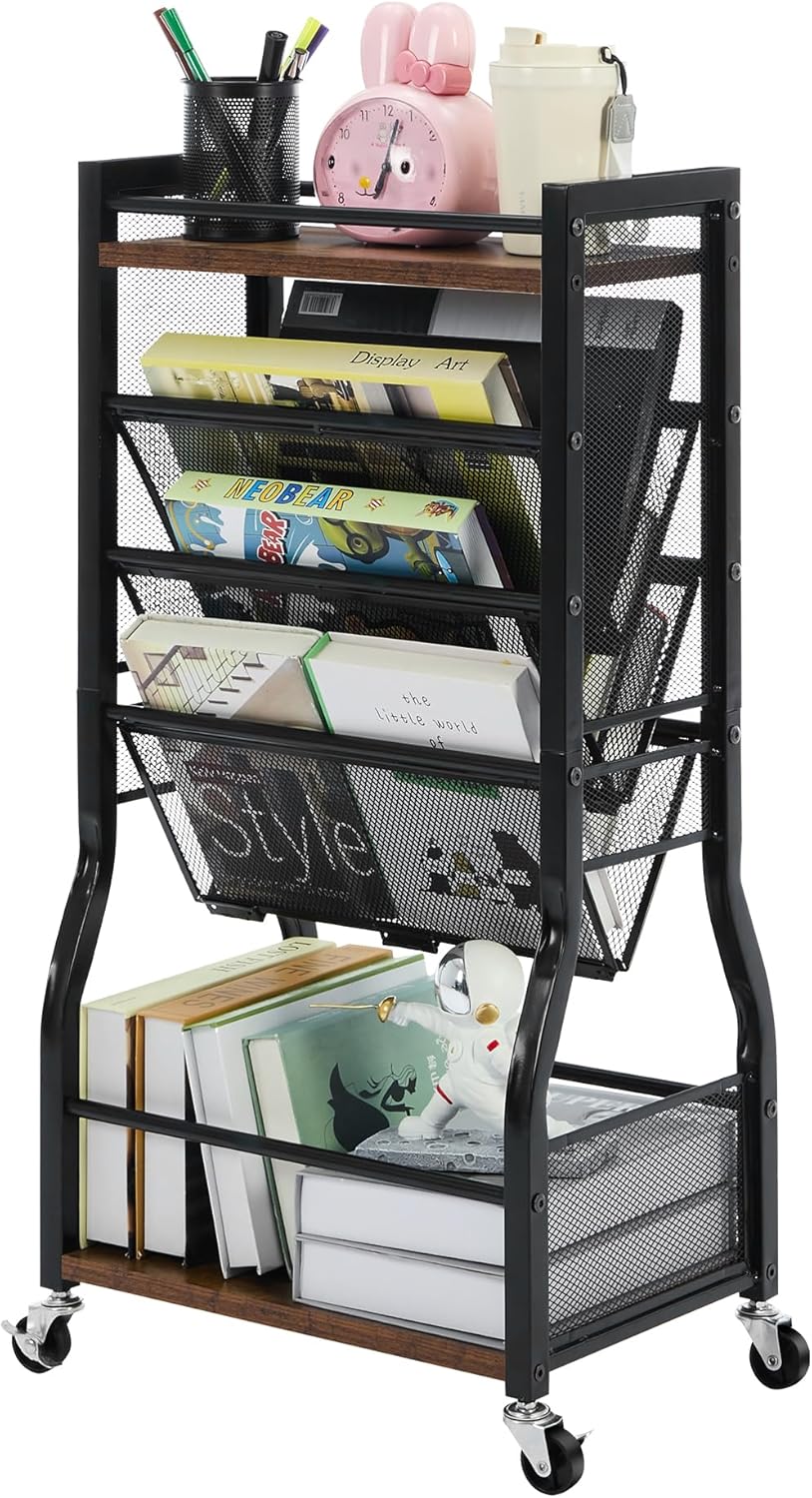 Amazon.com: Icyhit 8 Tier Rolling File Cart, Desk Organizer Mesh ...