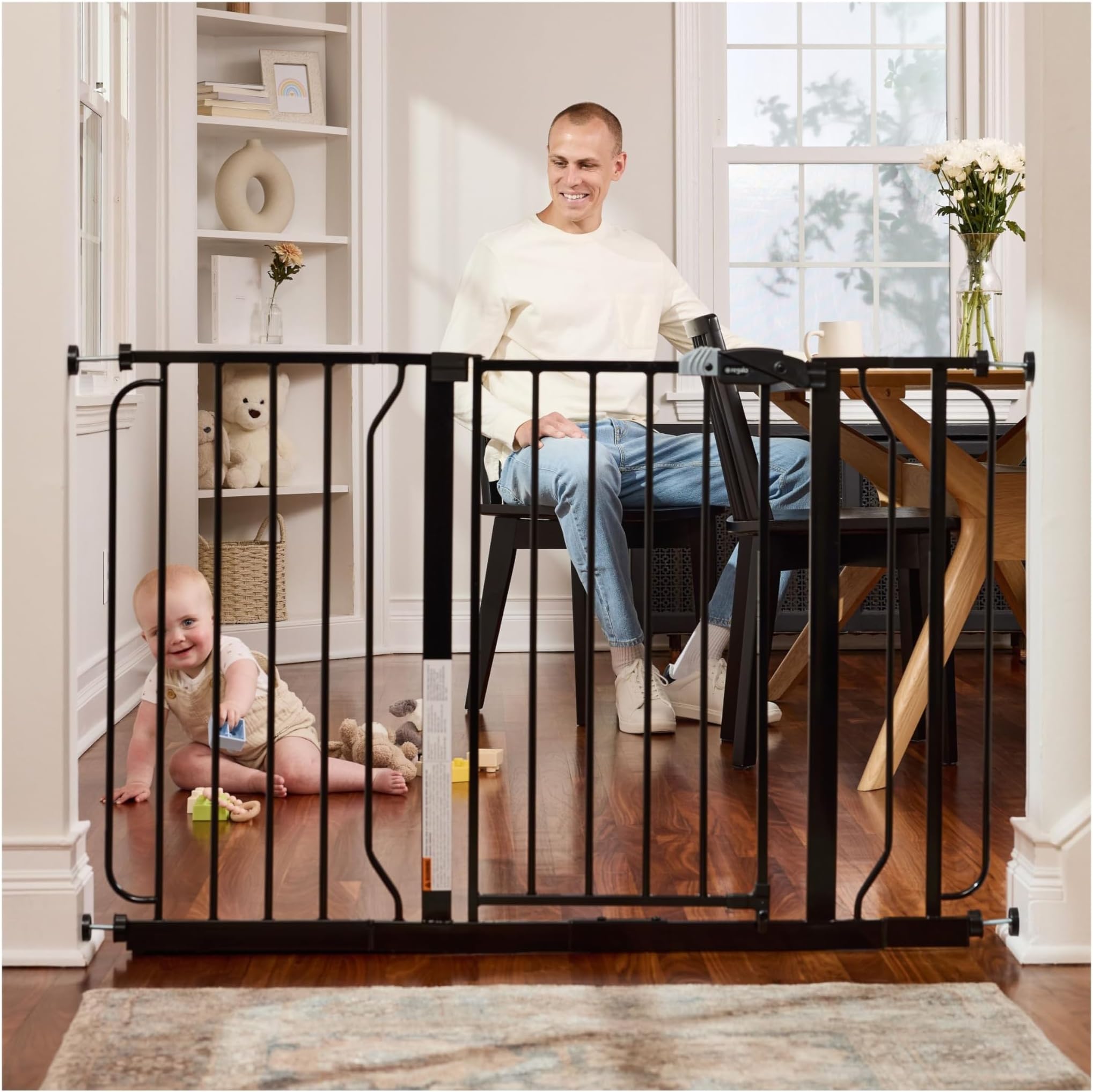 Amazon.com: NMN Designs Logan Dog Gate - Indoor Pet Barrier and Wooden ...