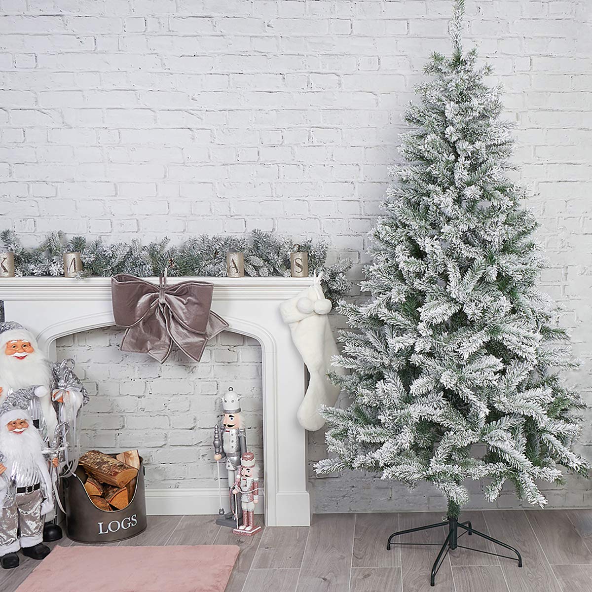 HMWD New Large 6ft/7ft Winter Wonderland Realistic Snowy Artificial ...