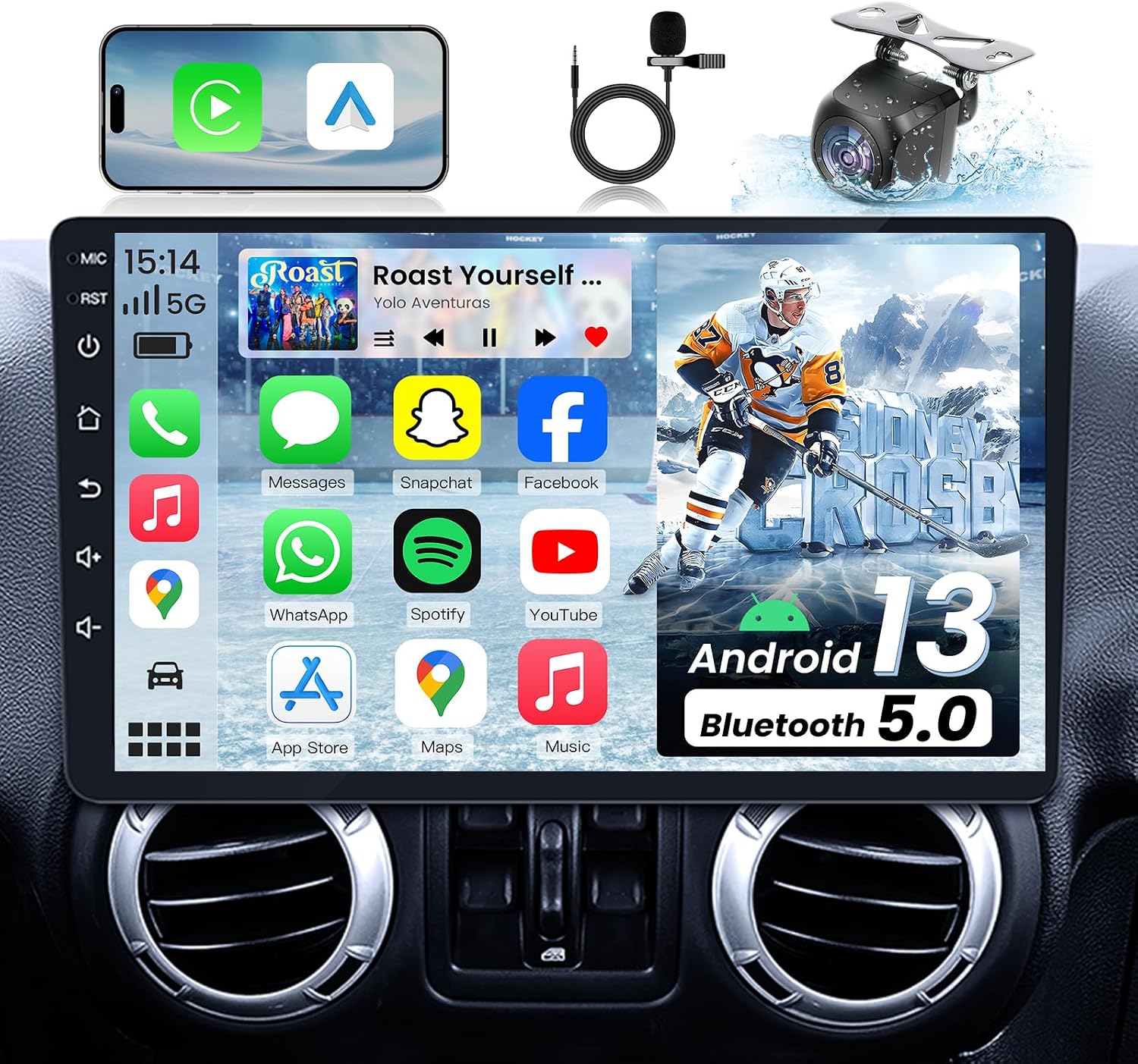 Amazon.com: 5G WiFi Car Radio for Jeep Wrangler JK 2007-2017: 10.1 Inch ...