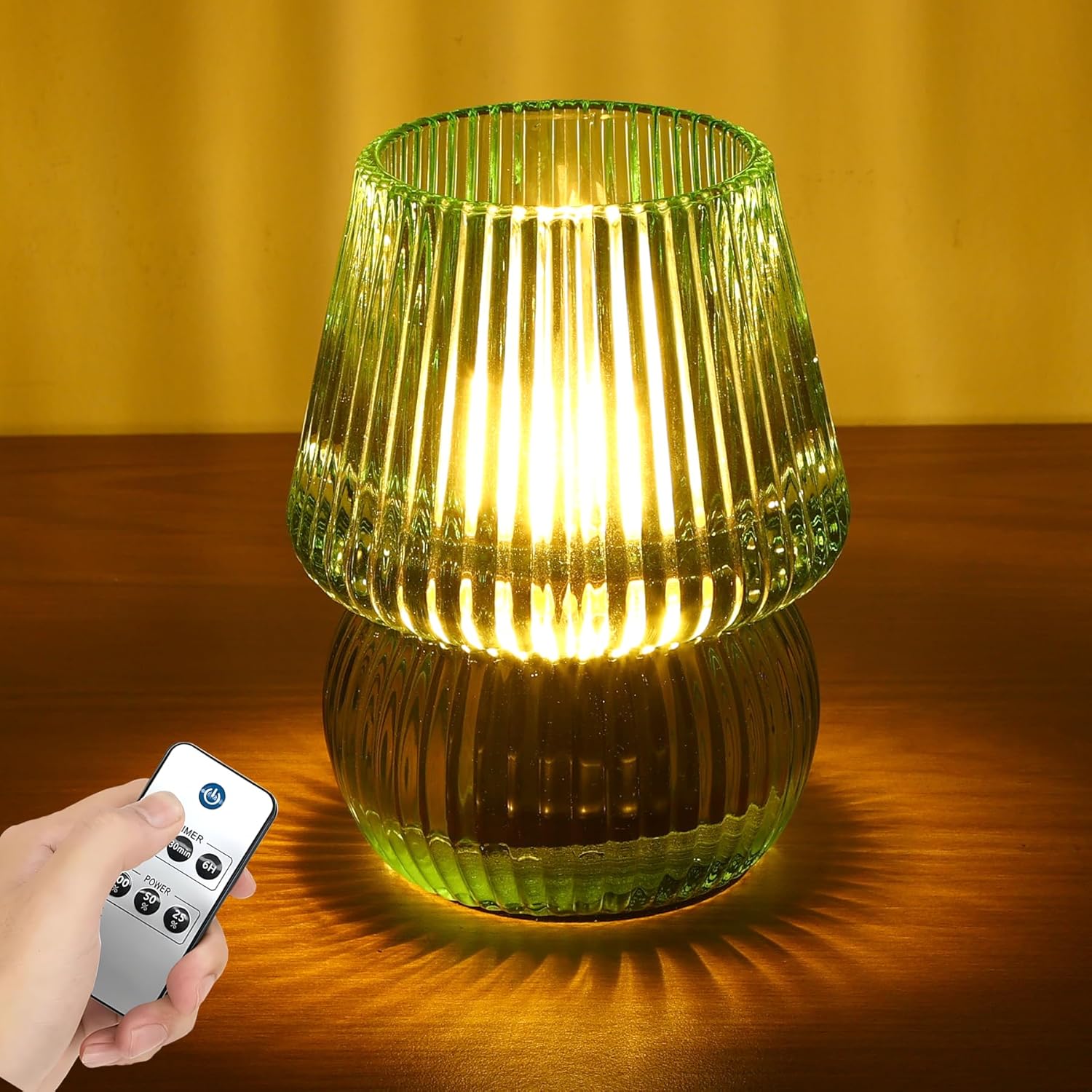Battery Powered Table Lamp, Cordless Glass Small Besides Table Lamps ...