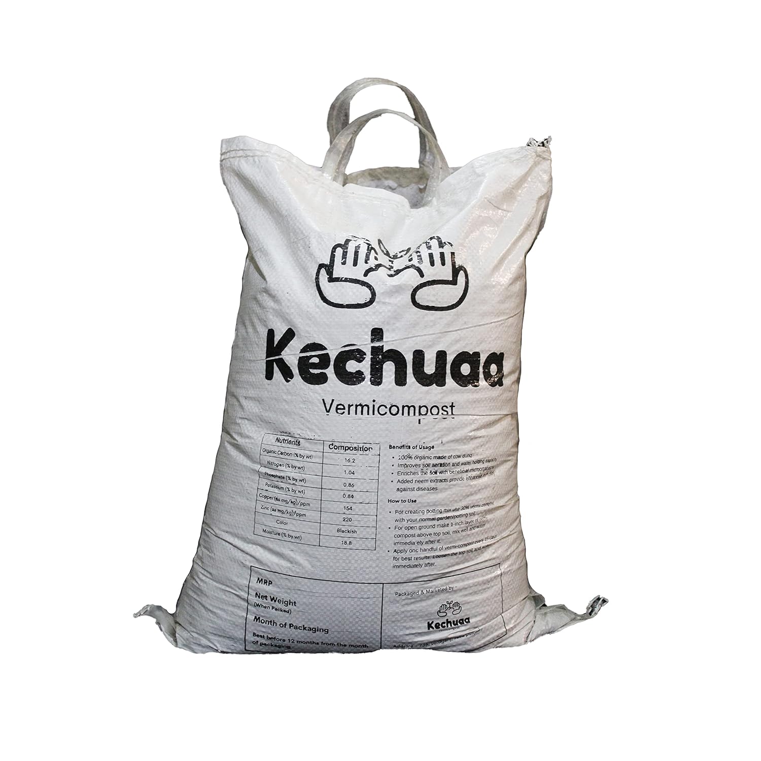 Kechuaa Organic Vermicompost Fertilizer Manure for Plants (10kg ...