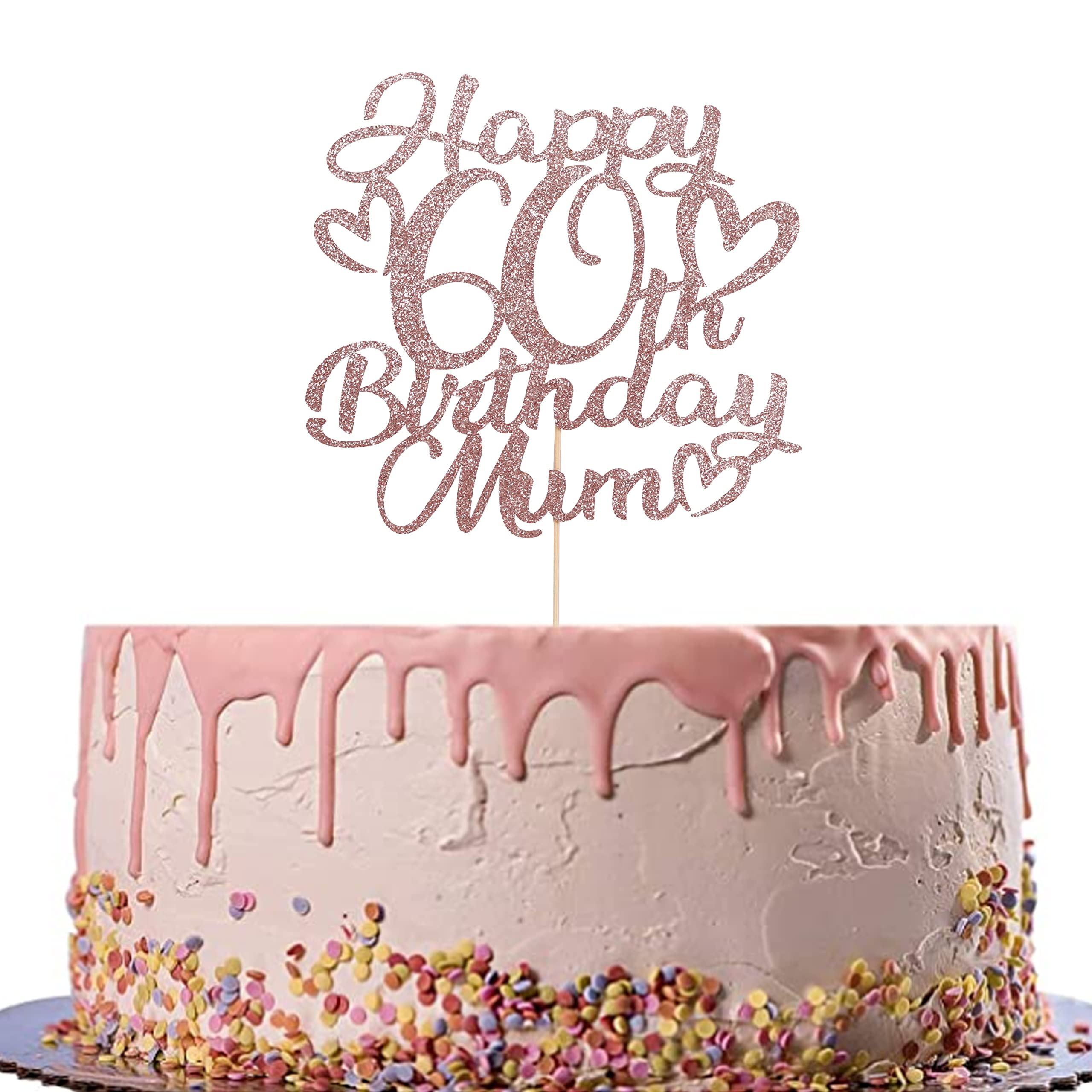 Happy 60th Birthday Mum Cake Topper - 60th Birthday Cake Topper，happy ...