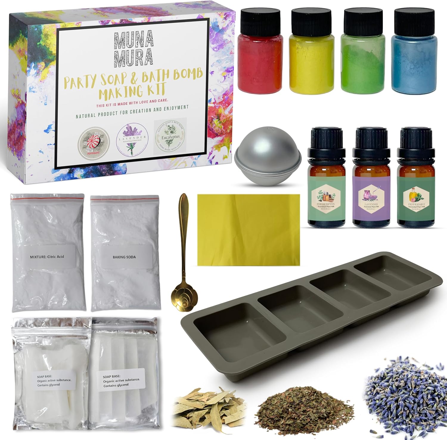 Amazon.com: Party Soap & Bath Bomb Making Kit - Diy Natural Soap Making ...