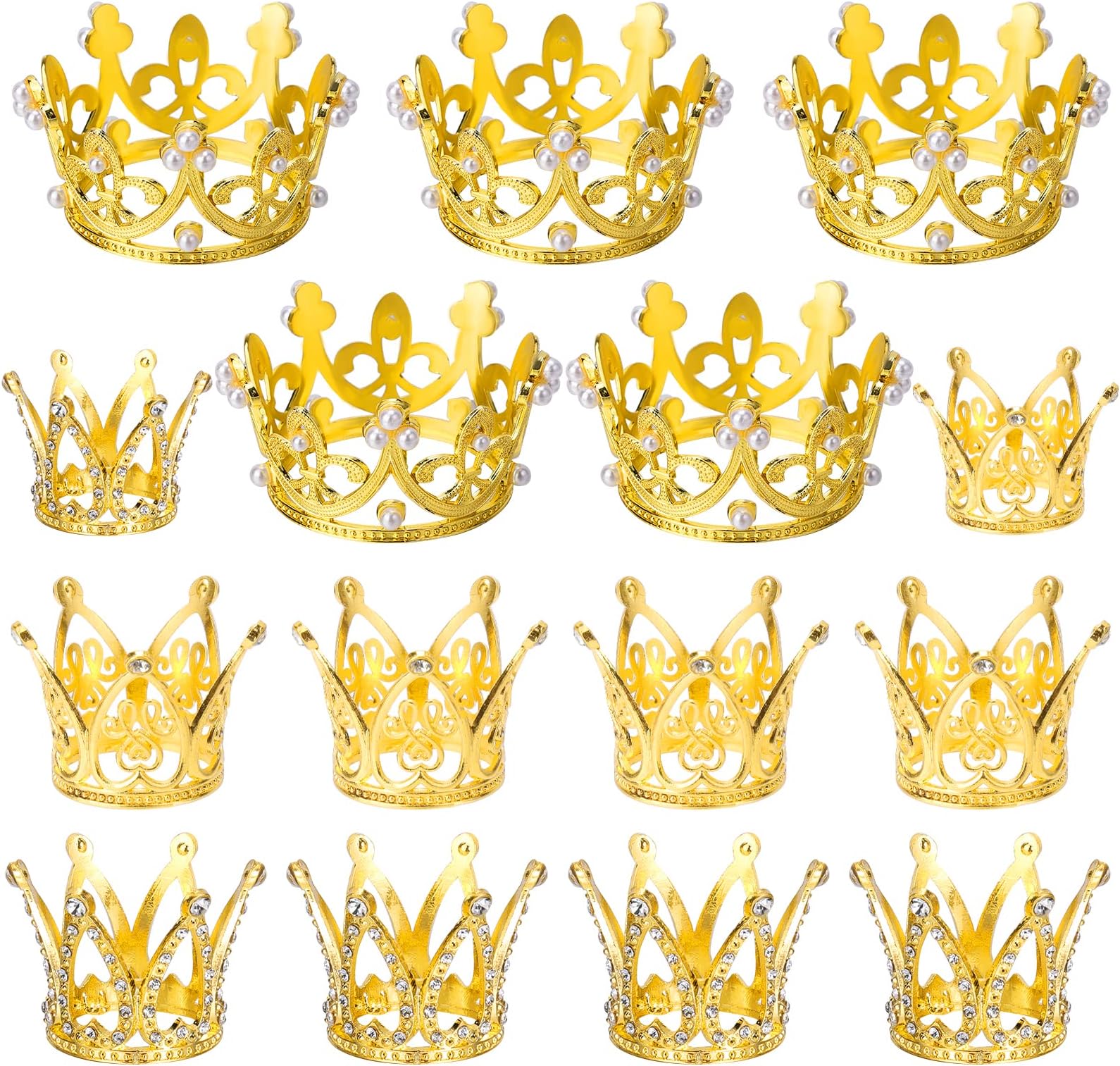 Amazon.com: Yulejo 12 Pieces Mini Crowns for Flower Bouquets Mini Crown ...