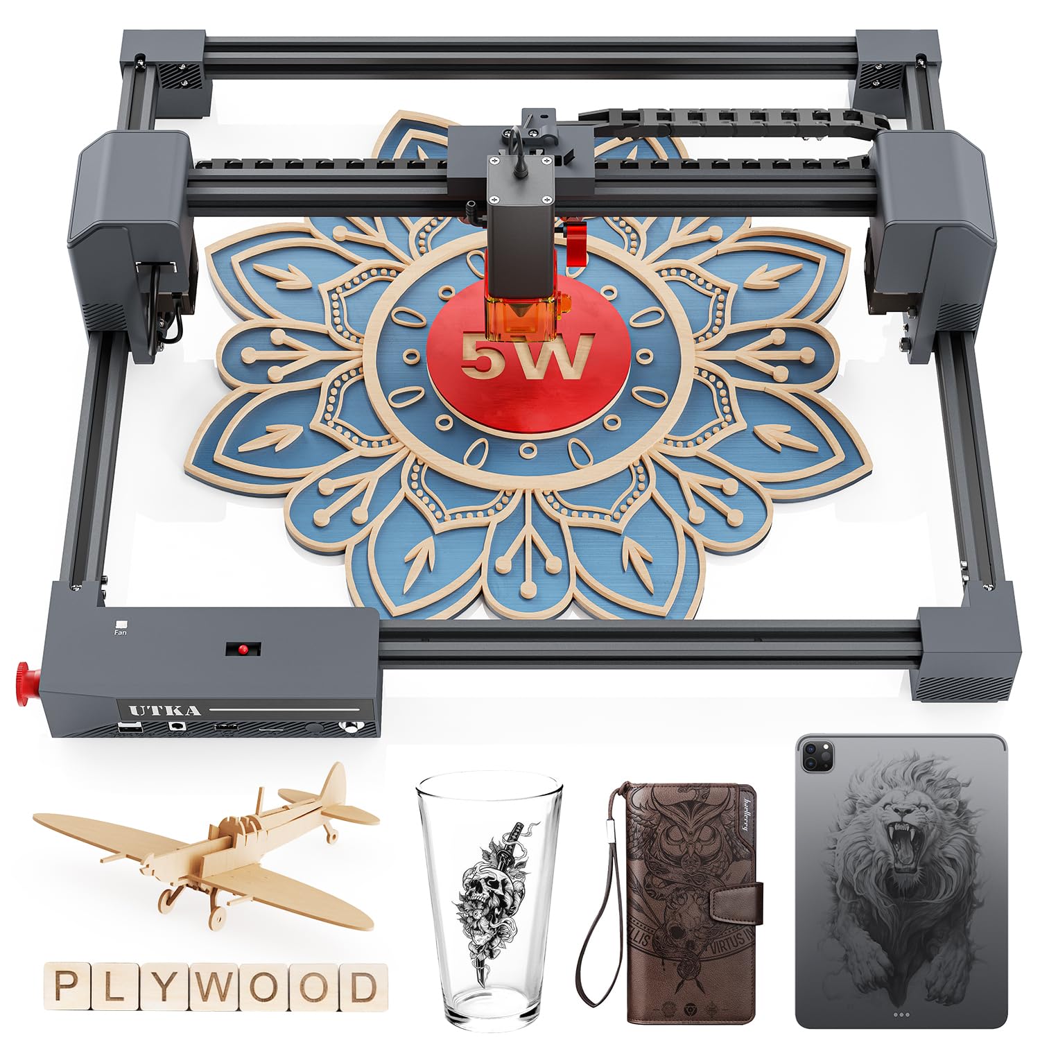 Amazon.com: UTKA 5W Laser Engraver, Laser Engraving Machine with 0.05mm ...