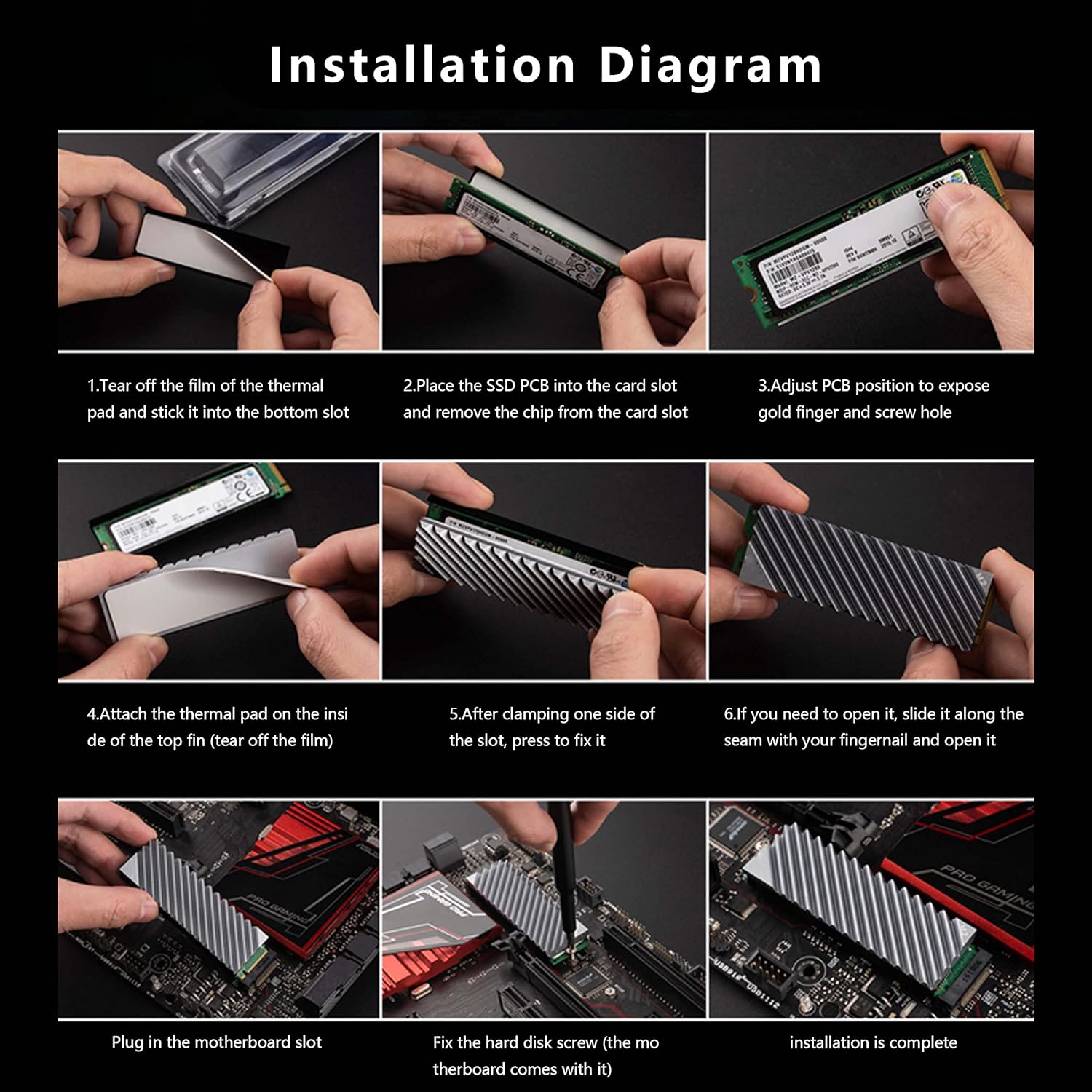 M.2 2280 Heatsink Cooler,SSD Double-Sided Heat Sink with Thermal ...