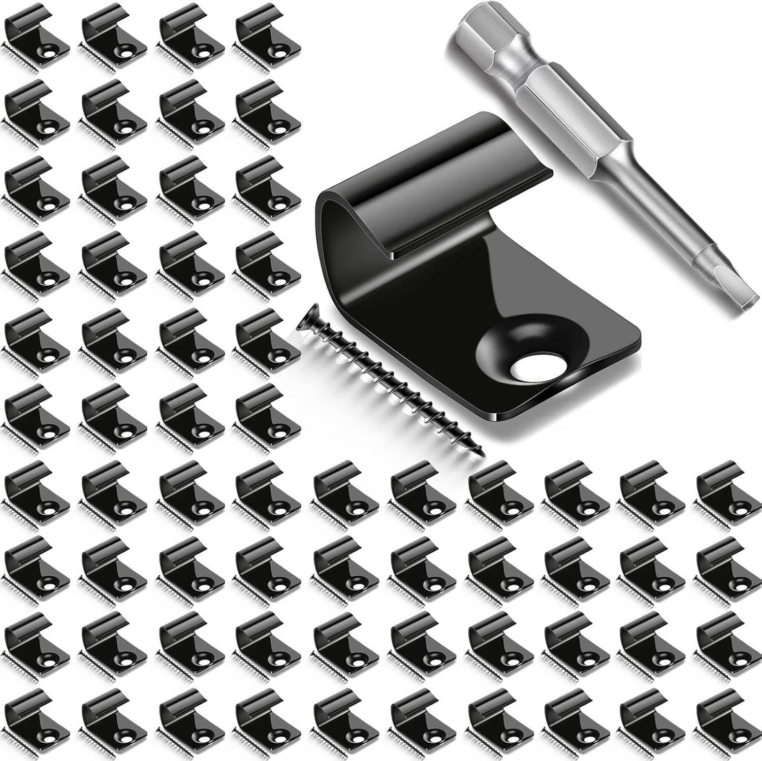 Therwen 60 Pcs Stainless Steel Start Clips with 60 Pcs Screws 1 Pcs ...