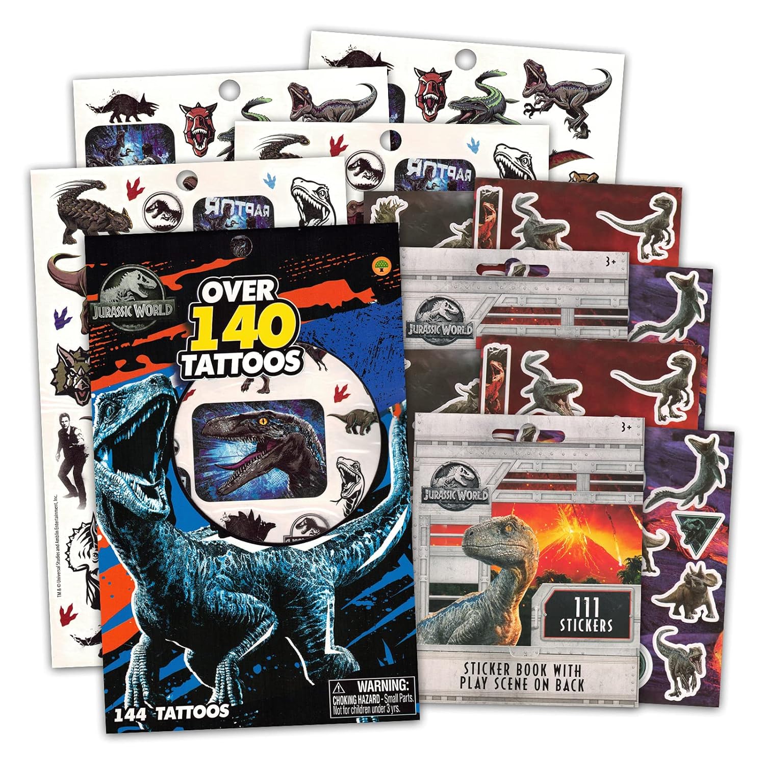 Buy Jurassic World Stickers and Dinosaur Tattoos Party Favor Pack Over ...