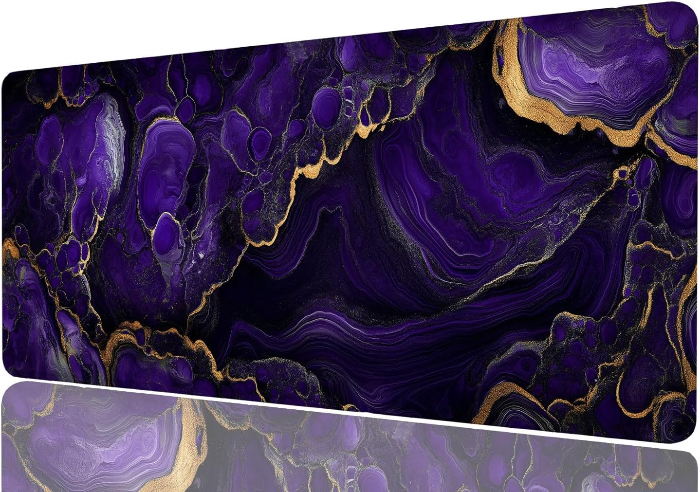 Amazon.com: Purple Marble Gaming Mousepad, Black Abstract Marble Fluid ...