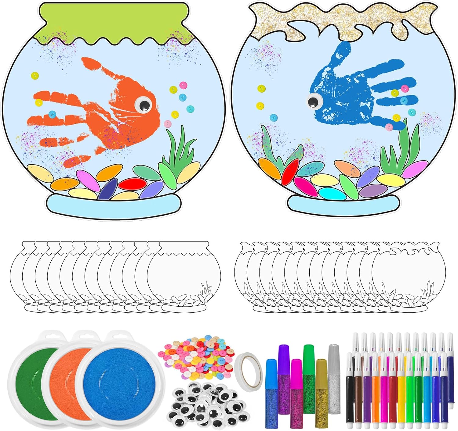 Amazon.com: Cinrobiye 24 Set Summer Craft Kit Under The Sea Animal ...