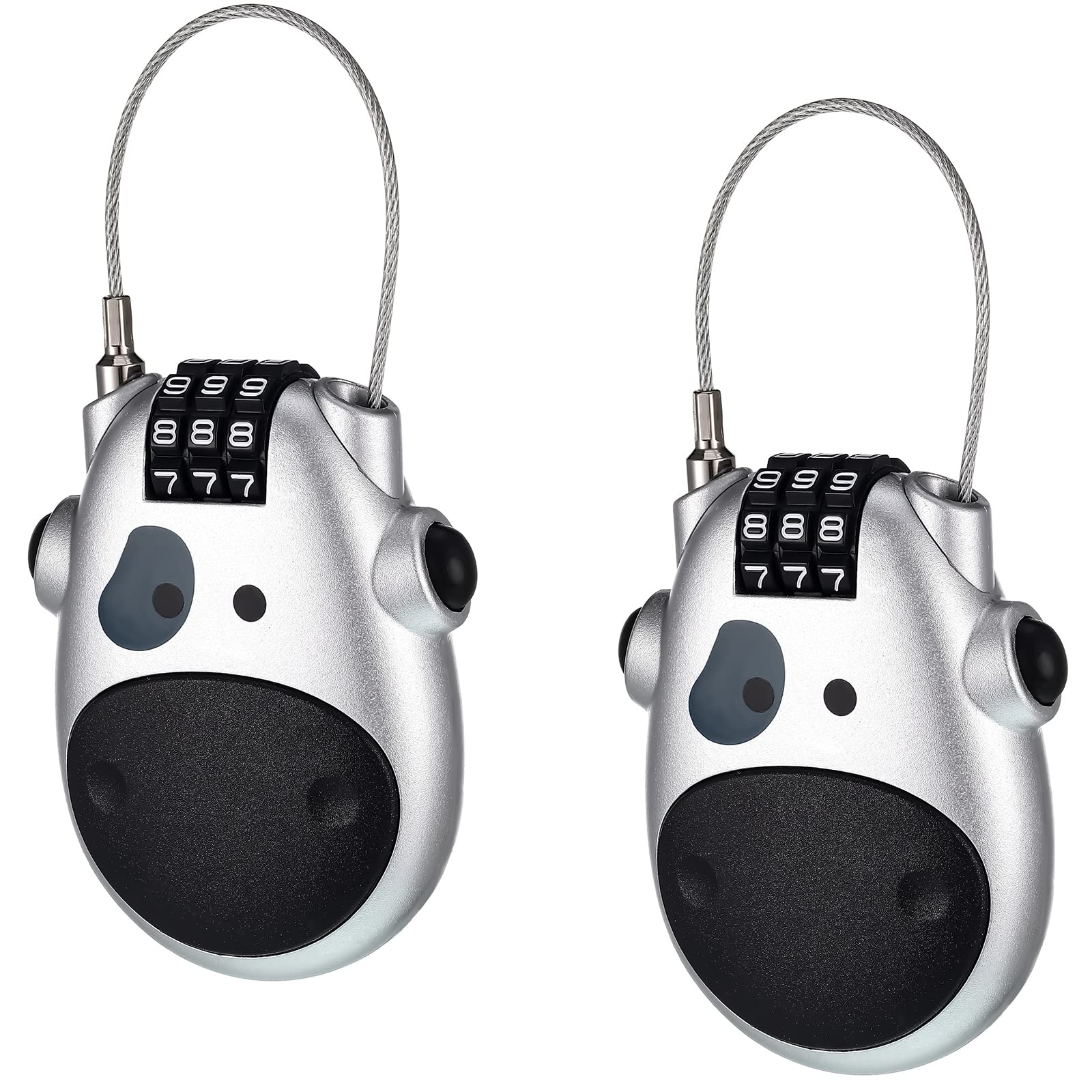 Peryiter 2 Pcs Cable Lock Combination 27.56 Inch Adjustable Cable Locks ...