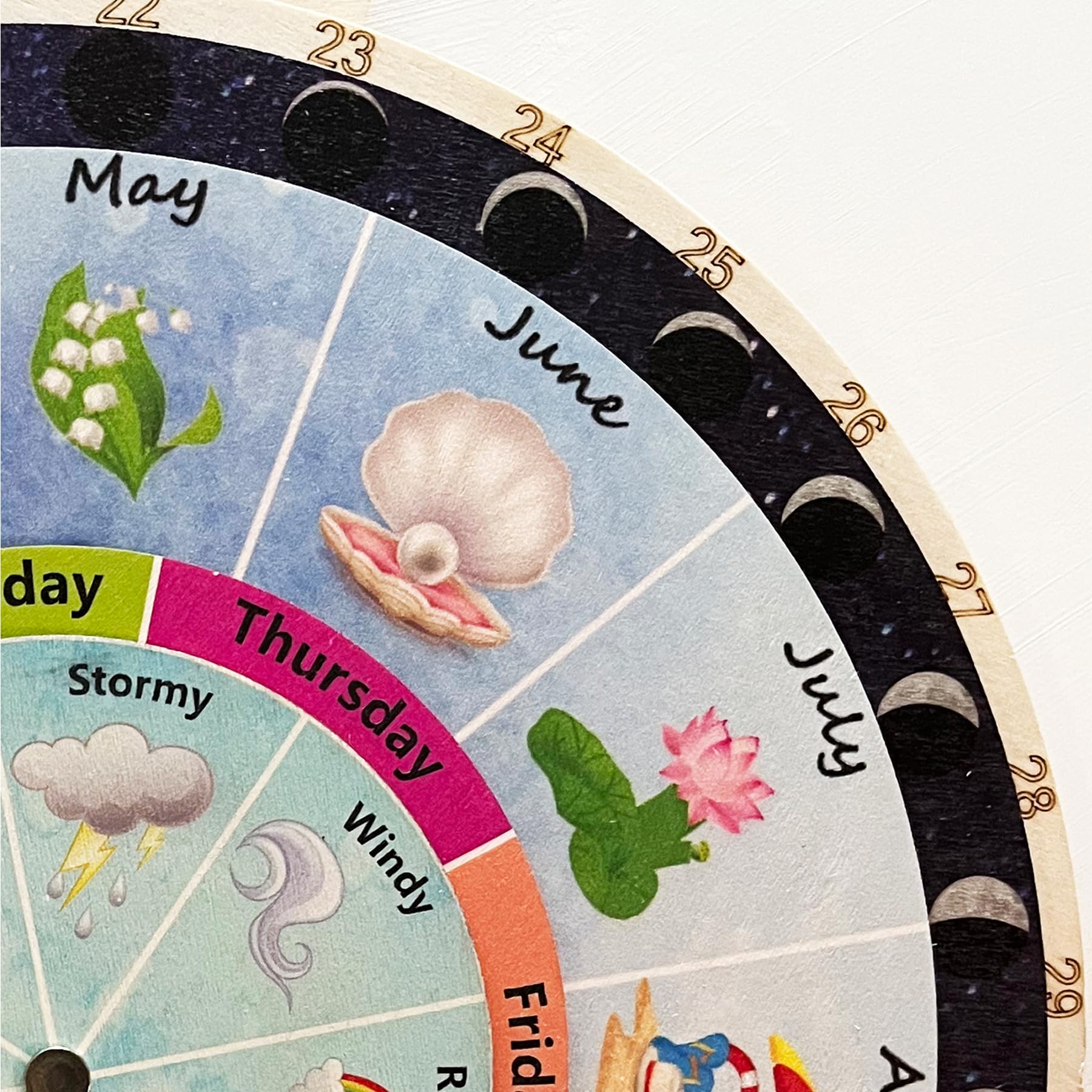 Snapklik.com : 12" Wheel Of The Year Wooden Perpetual Homeschool Calendar