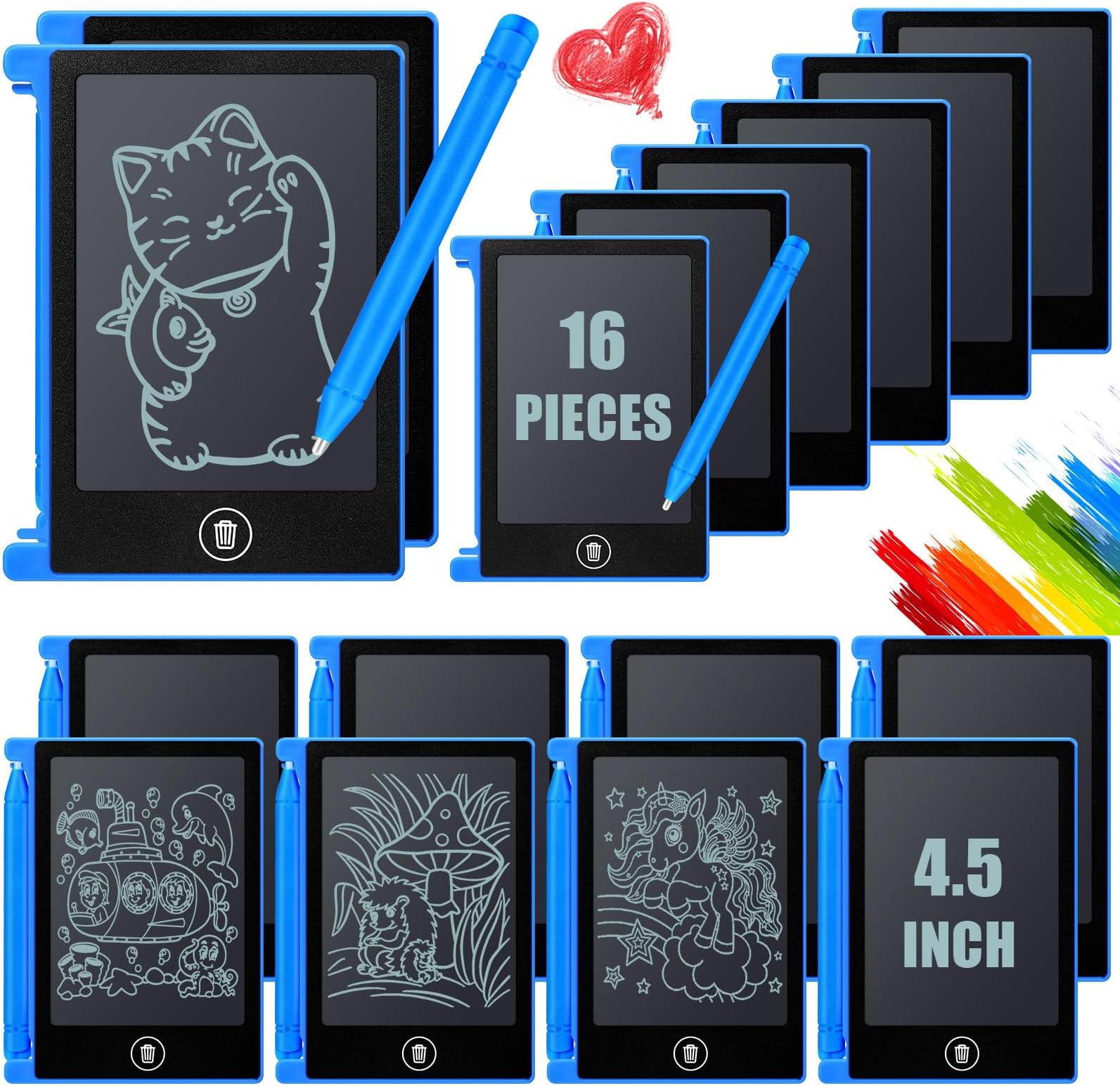 Amazon.com: Nezyo 16 Pieces 4.5 Inch Mini LCD Writing Tablet Electronic ...