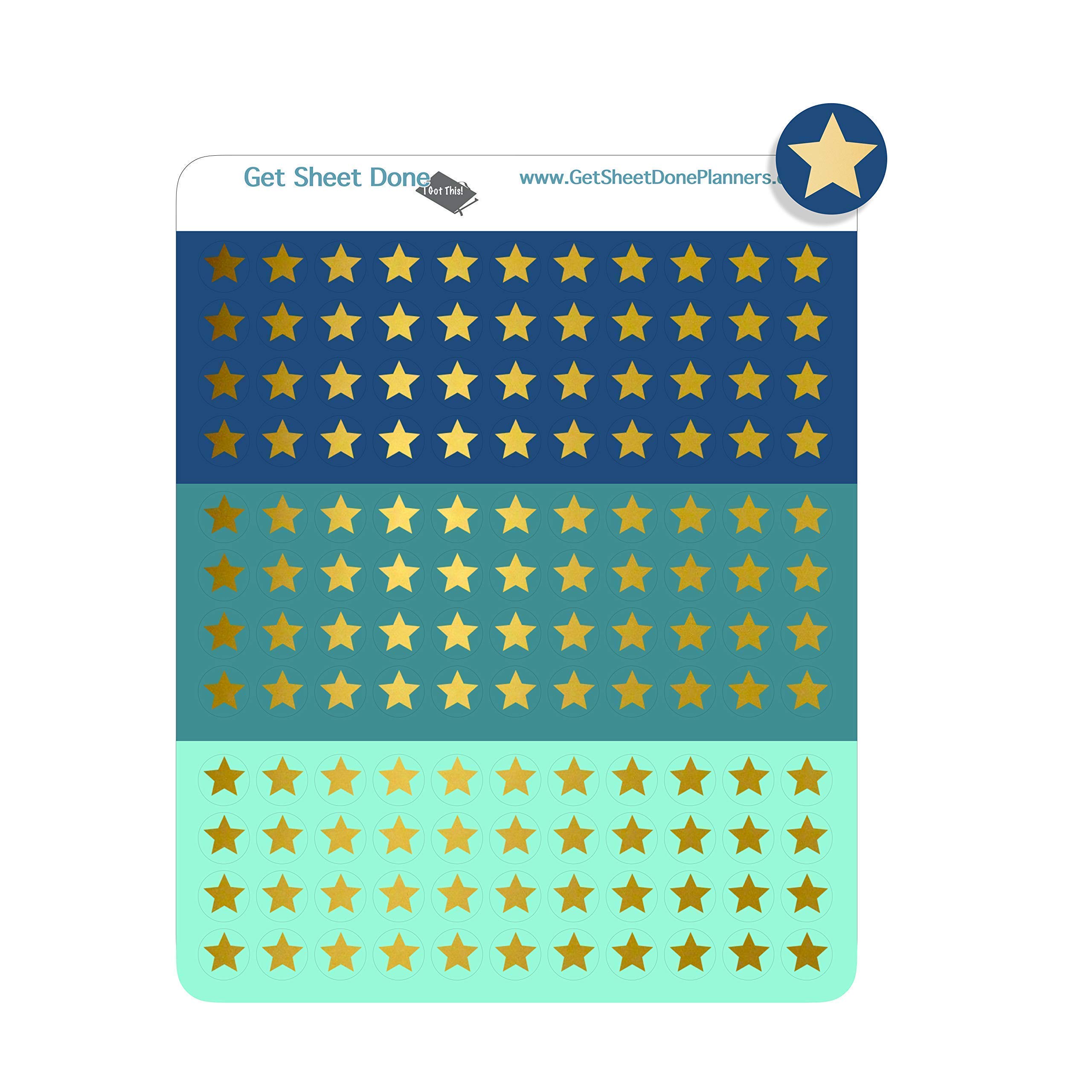 Buy Gold Foiled star Stickers 100 Mini Micro Dot Decals Planner ...