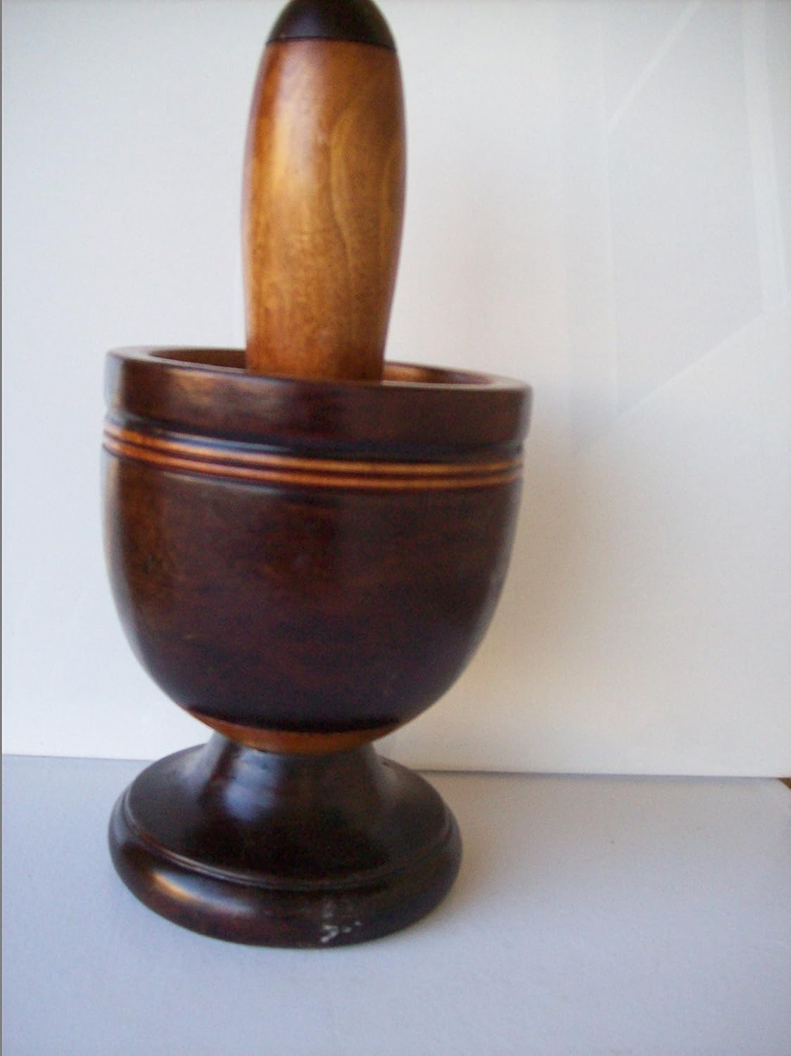 Amazon.com: Wood Mortar and Pestle Handmade Medium Large Wood Pilon ...