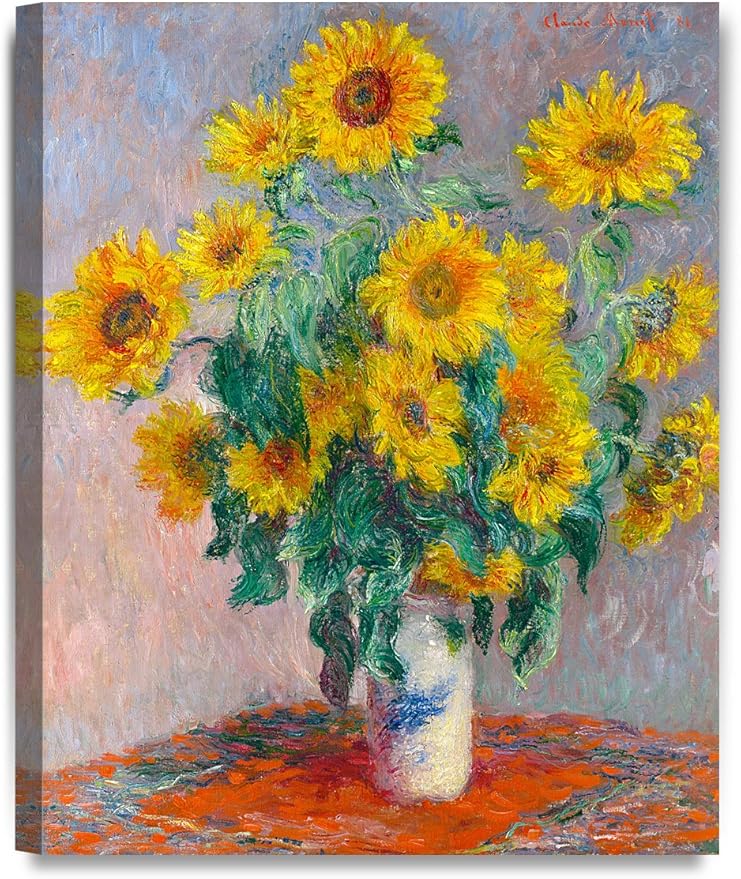 Amazon.com: DECORARTS - Monet Sunflowers, Claude Monet Art Reproduction ...