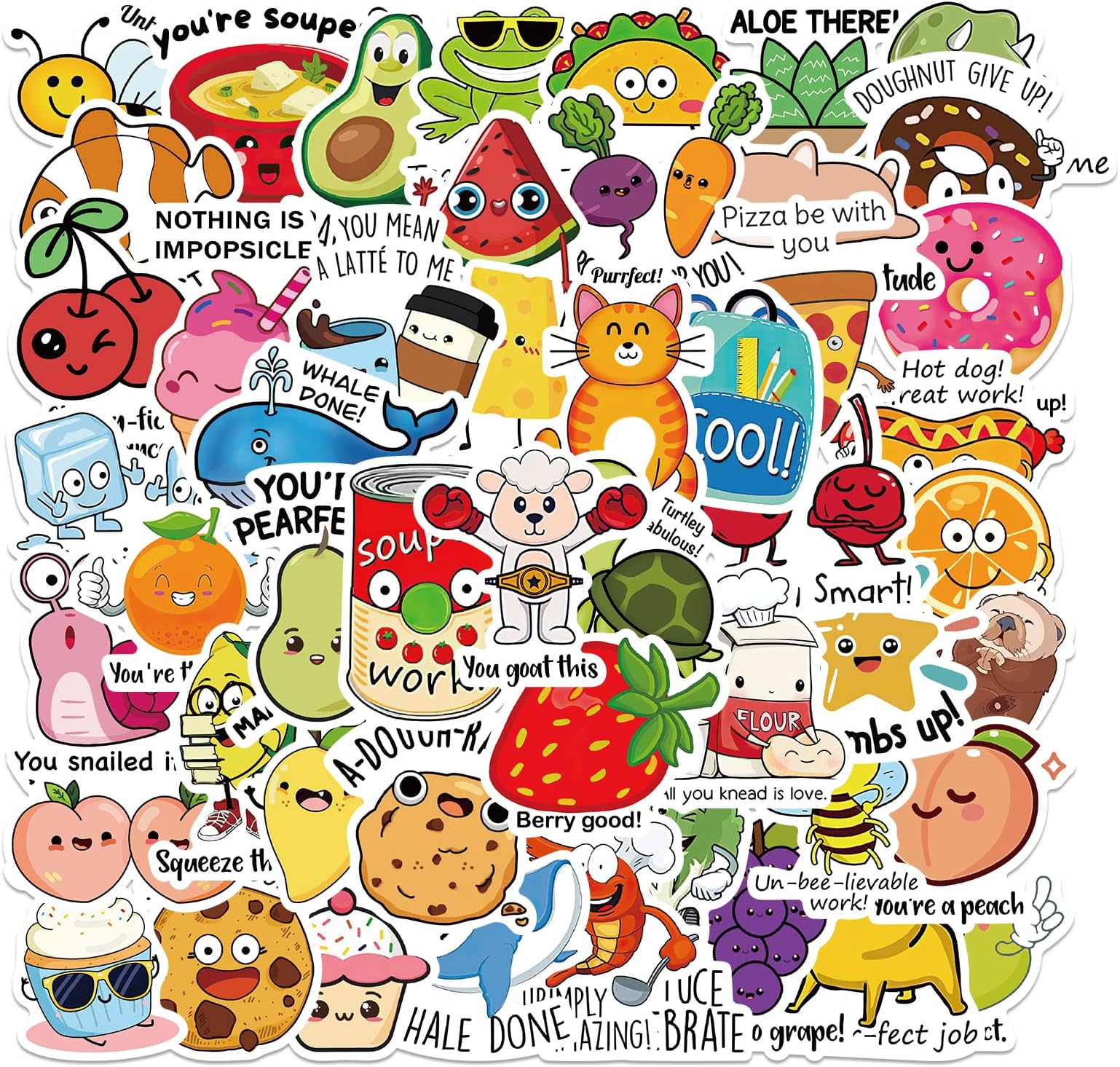 Amazon.com: 50PCS Rewards Stickers Punny Labels Motivational Stickers ...