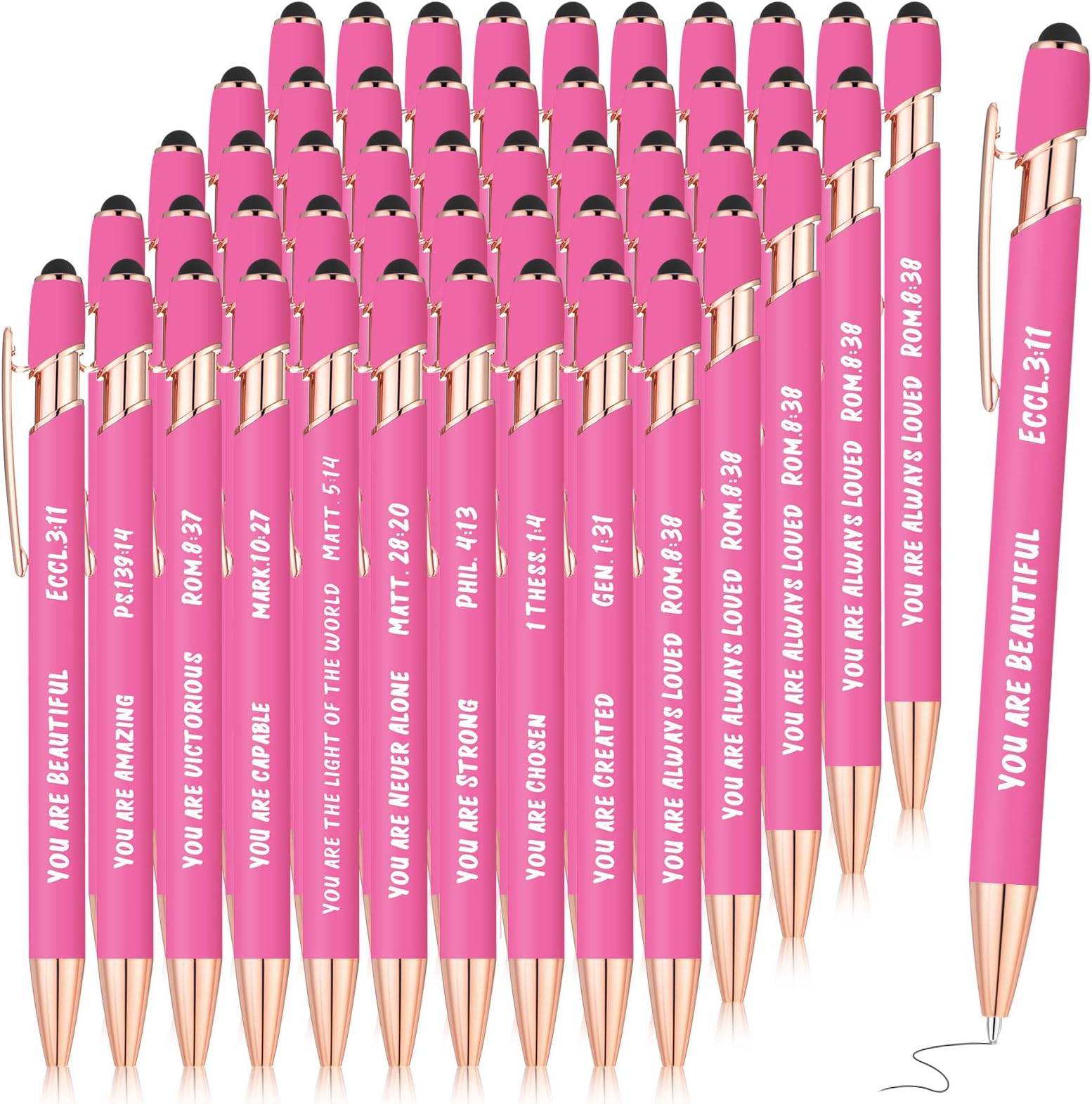 Amazon.com : Ctosree 50 Pieces Inspirational Ballpoint Pens with Black ...