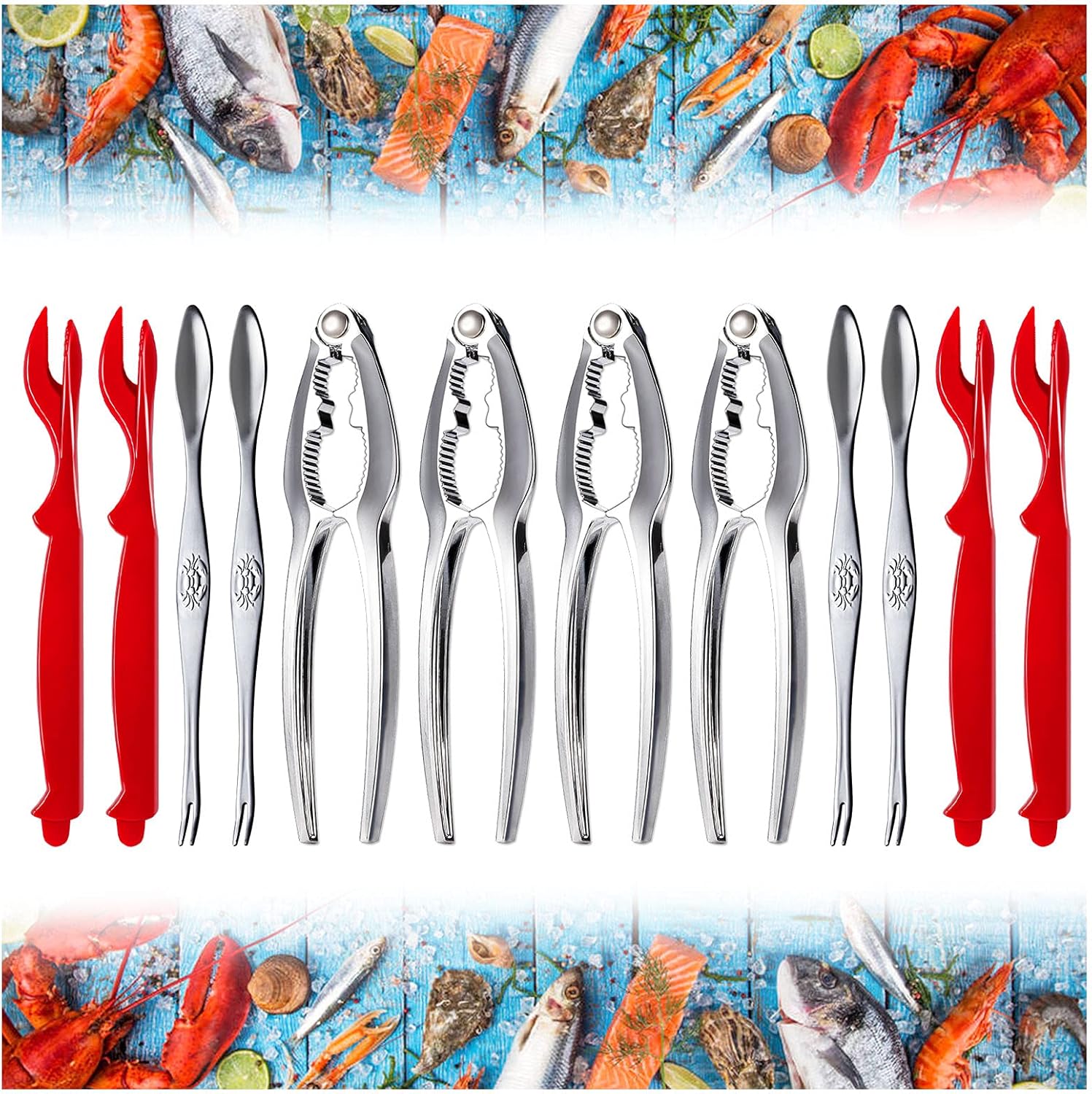 Amazon.com: 13 Pieces Crab Leg Crackers Set Including 4 Nut Crackers, 4 ...