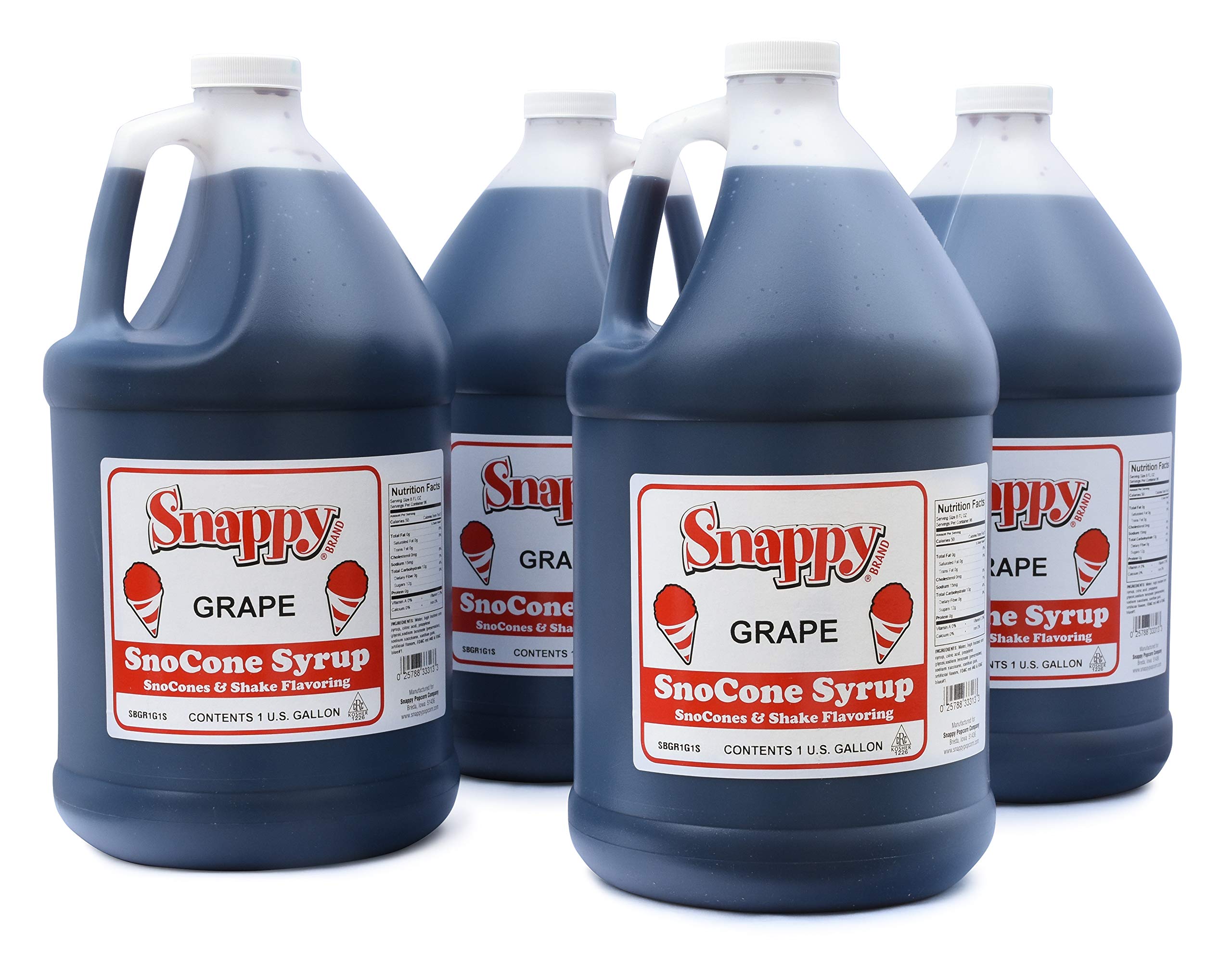 Amazon.com : Snappy Grape Sno Cone Syrup, 4-1 Gallon (128 ounces) Size ...