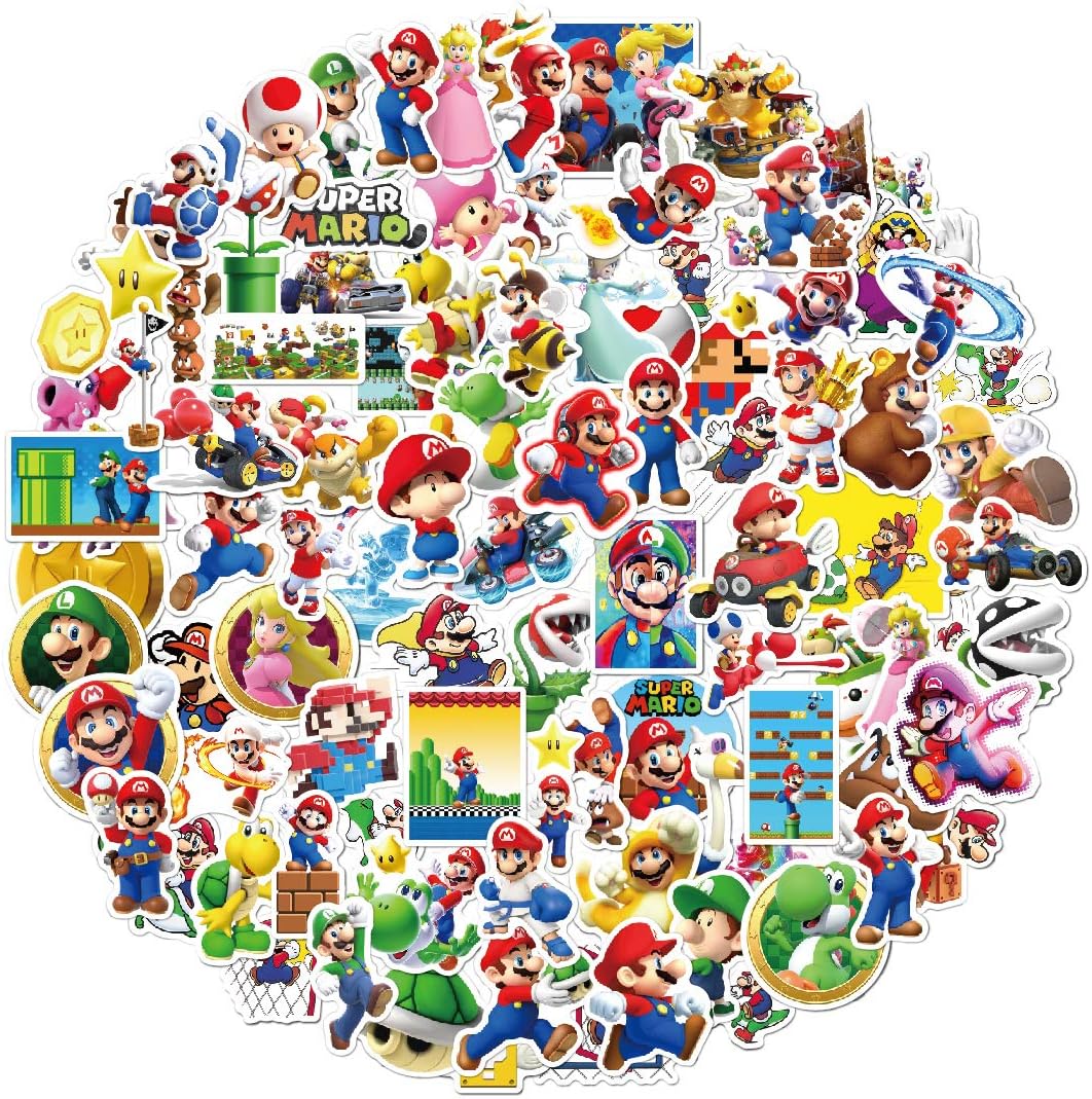 Super Mario Sticker Kids Room Bedroom Decor Wall Sticker : Amazon.co.uk ...