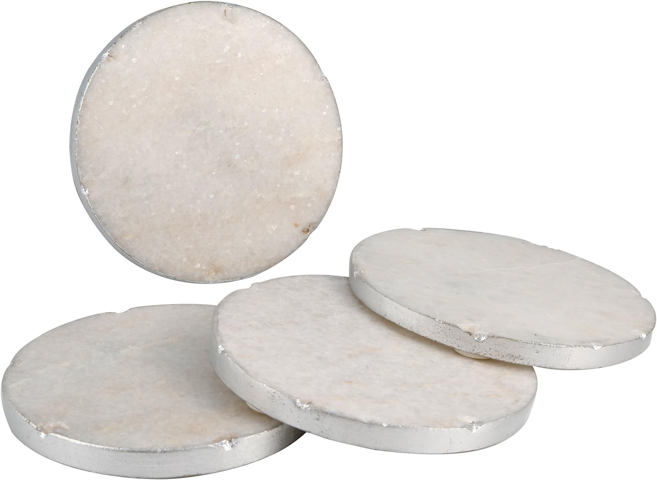 Amazon.com | Thirstystone 4 Pack Natural Black Marble Round Coasters 4 ...