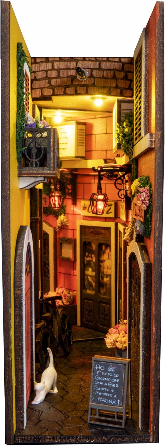 Amazon.com: MINIALLEY Italy Assembled and Painted Booknook, Bookshelf ...