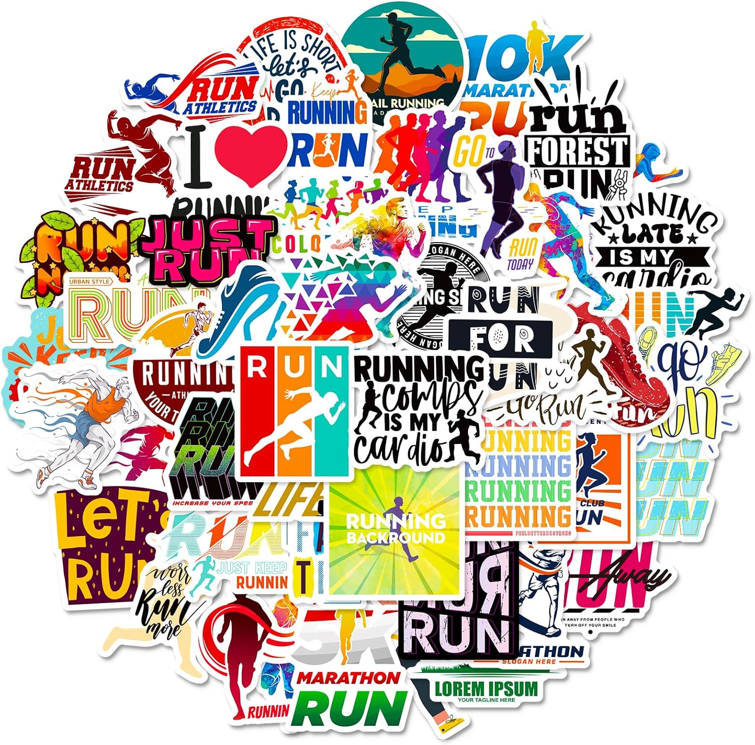 Amazon.com: 50Pcs Running Stickers Pack Graffiti Sports Track and Field ...