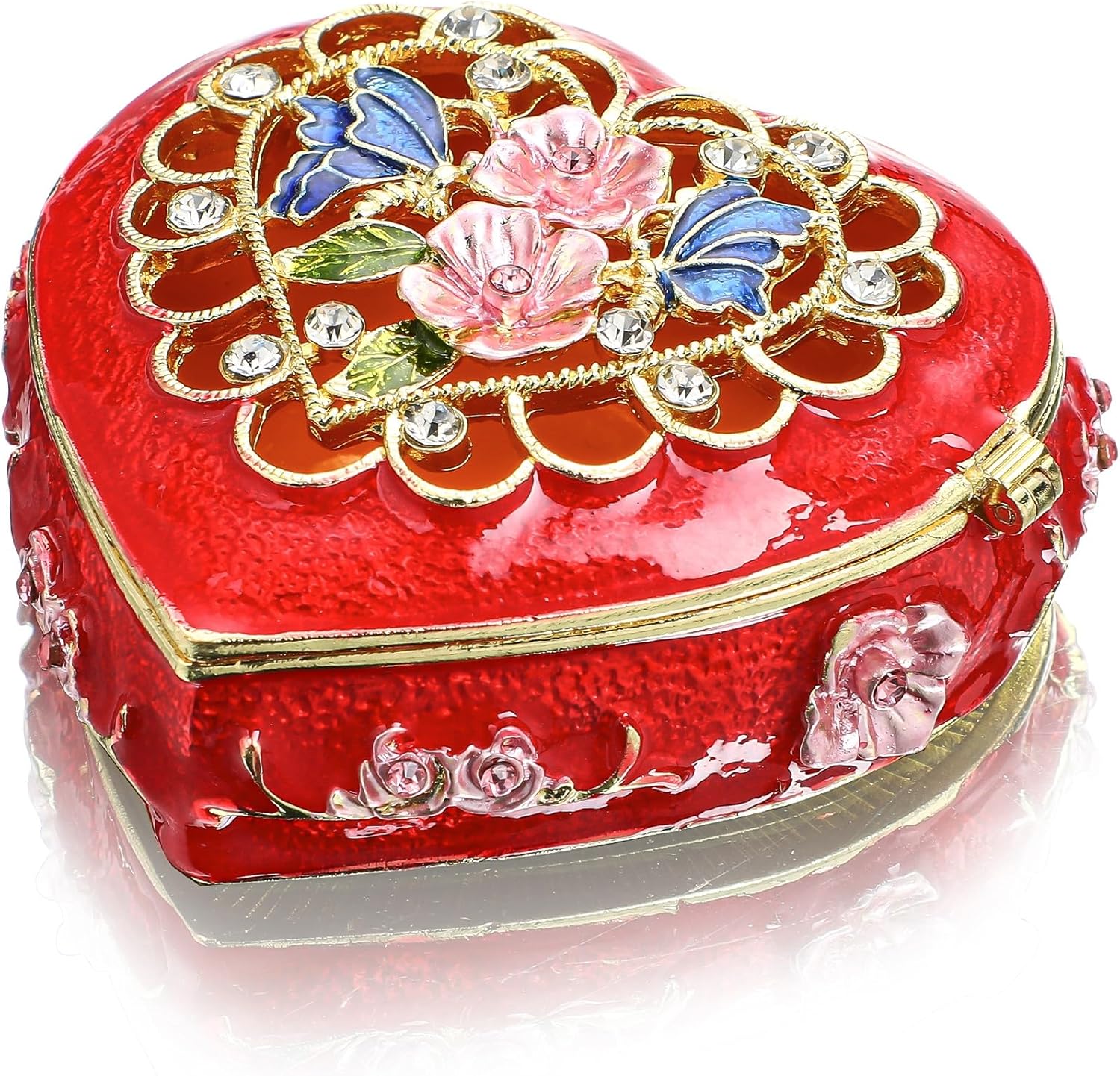 Amazon.com: YU FENG Vintage Heart Trinket Box Small Hinged Trinket ...