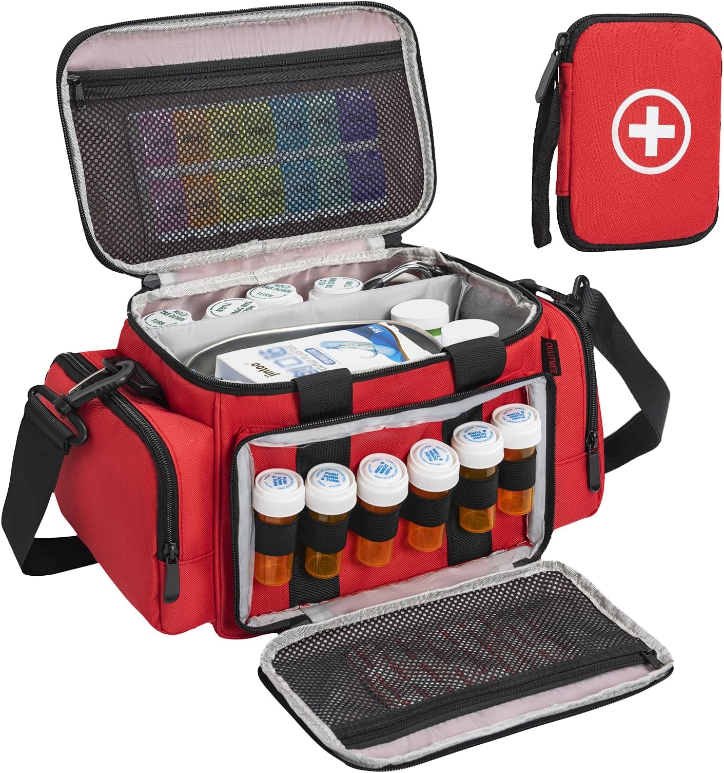 Amazon.com: OUUTMEE Medicine Storage Bag, Pill Bottle Organizer with ...