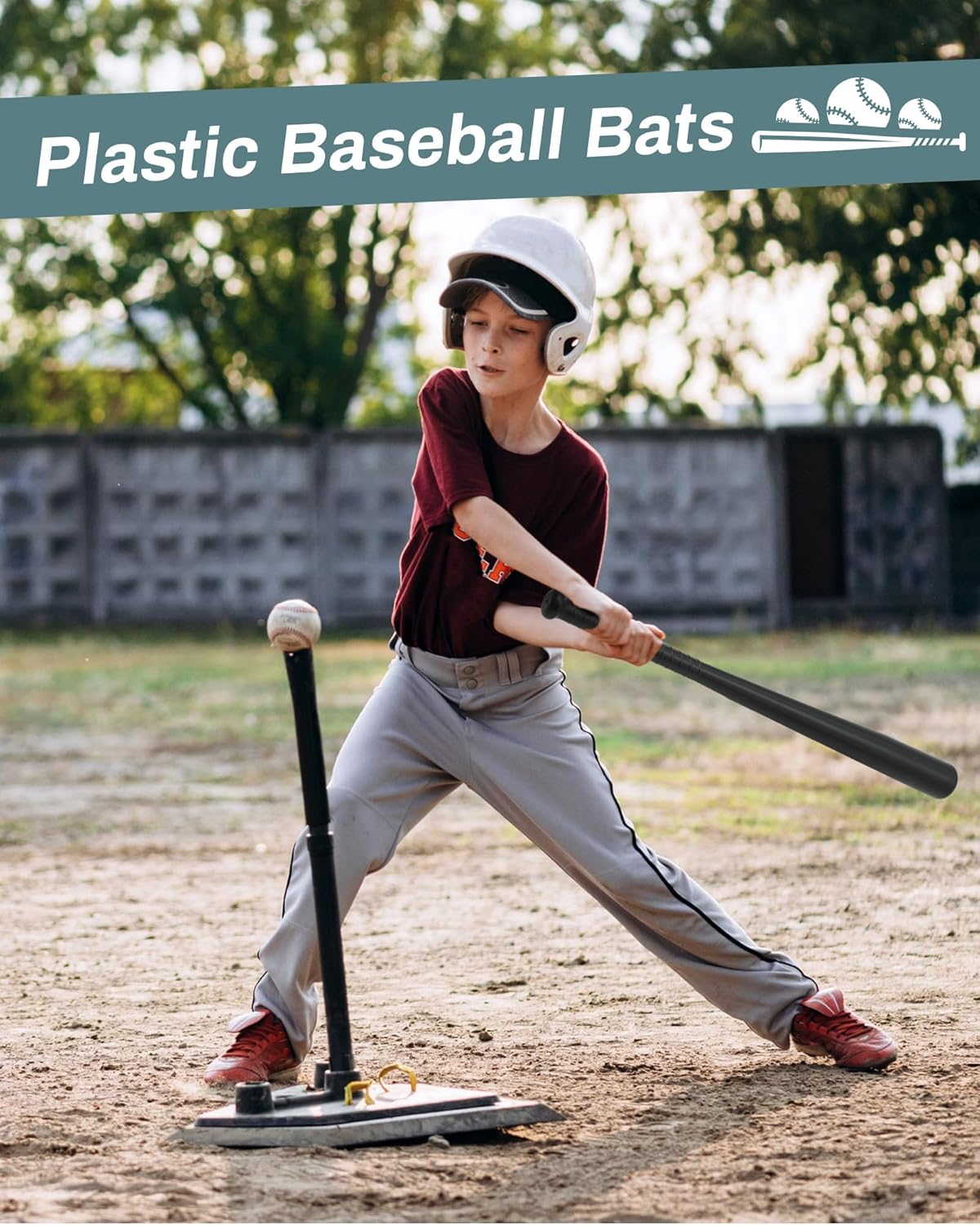 Liliful 3 Pcs Plastic Baseball Bat 29.5 Inch Baseball Bat Solid ...