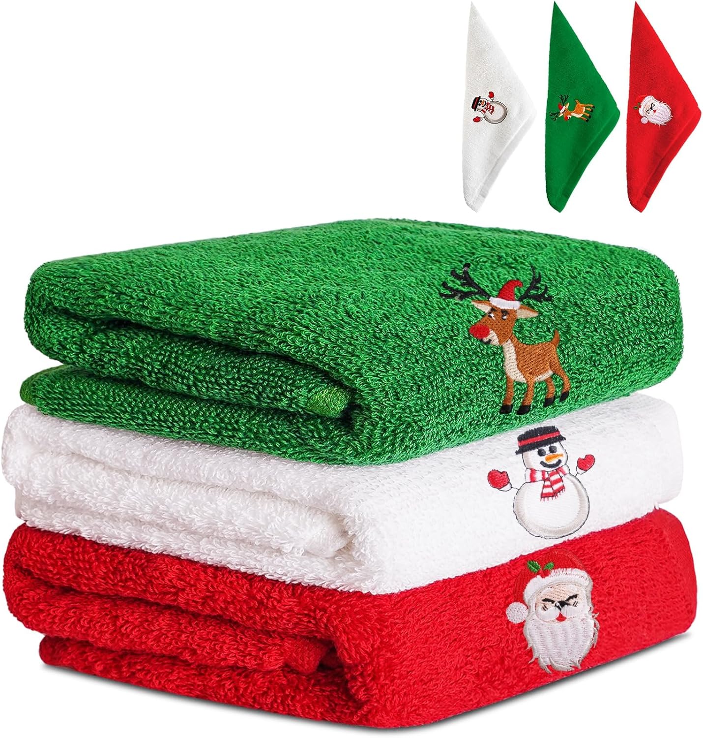 Amazon.com: Spessn Christmas Hand Towels, 3 Pack 100% Cotton Super Soft ...