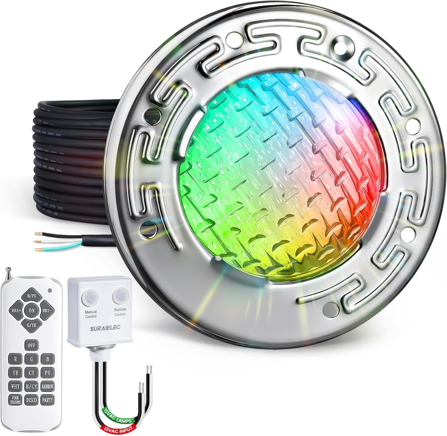 Amazon.com: SURAIELEC 6 Inch LED Spa Lights, 12V AC Color Changing Pool ...