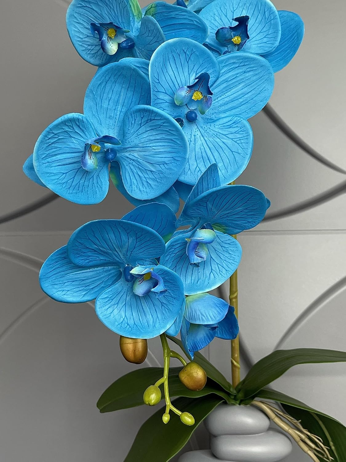Florik Orquídea artificial Phalaenopsis con arreglos de macetas ...