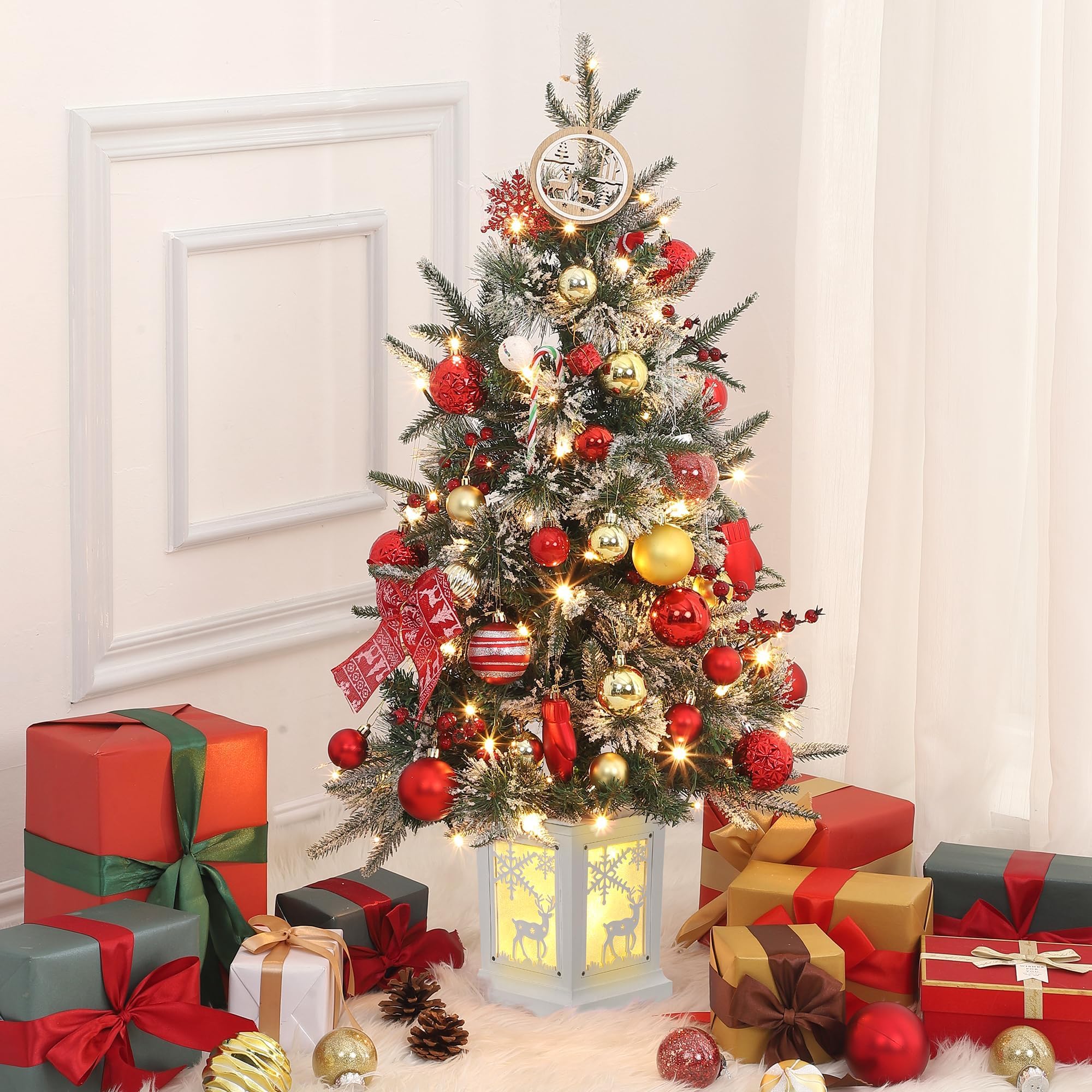 Amazon.com: 3ft Christmas Tree, Artificial Christmas Tree with 78 Led ...