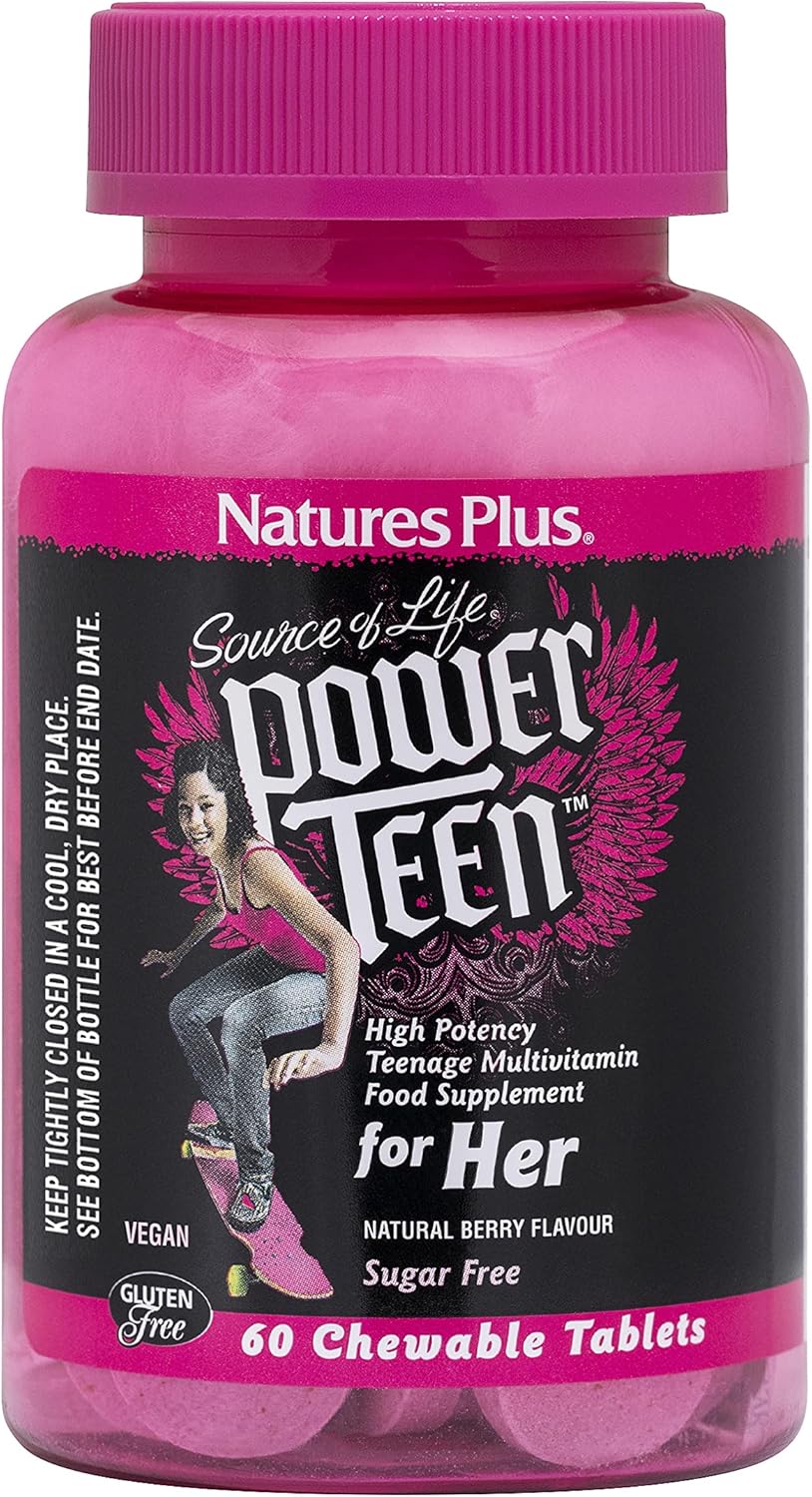 Amazon.com: NaturesPlus Power Teen for Her Chewable - 60 Vegetarian ...
