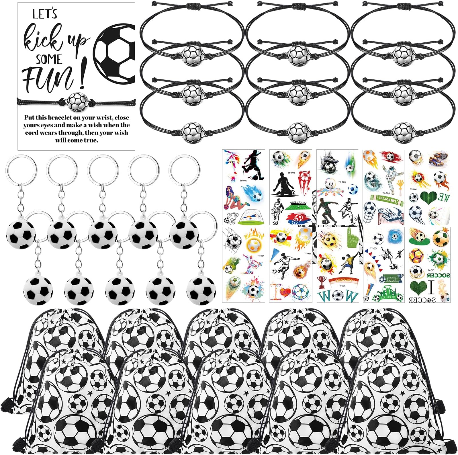 Amazon.com: 86 Pcs Soccer Party Favors, 50 Sheets Soccer Stickers, 12 ...